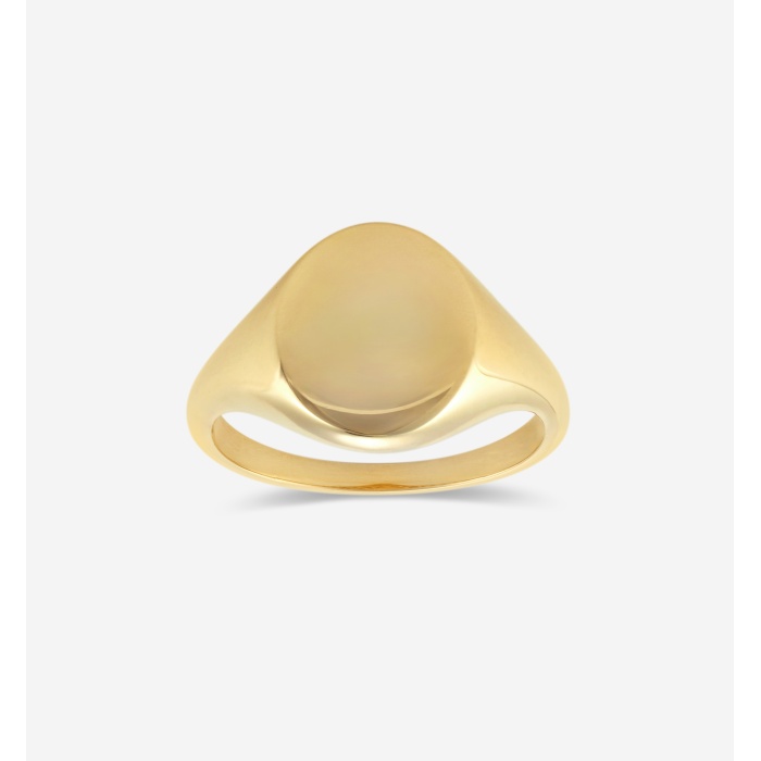 Plain Gold Oval Shaped Ring - Grownbrilliance