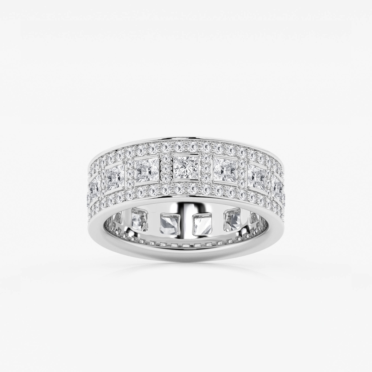 2 3/4 ctw Princess and Round Lab Grown Diamond Wide Eternity Band - 7mm ...