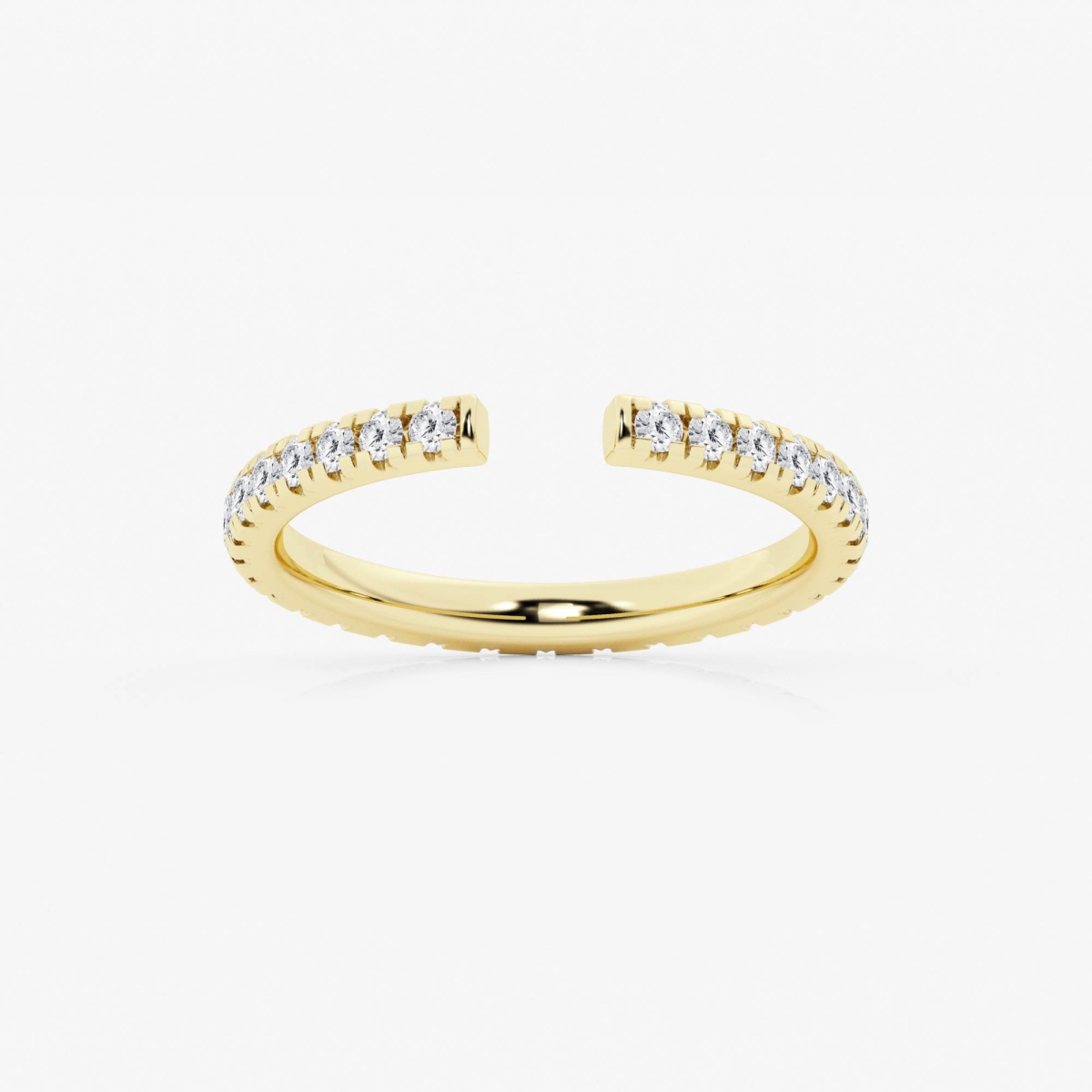 5/8 ctw Round Lab Grown Diamond French Pave Open Wedding Band ...