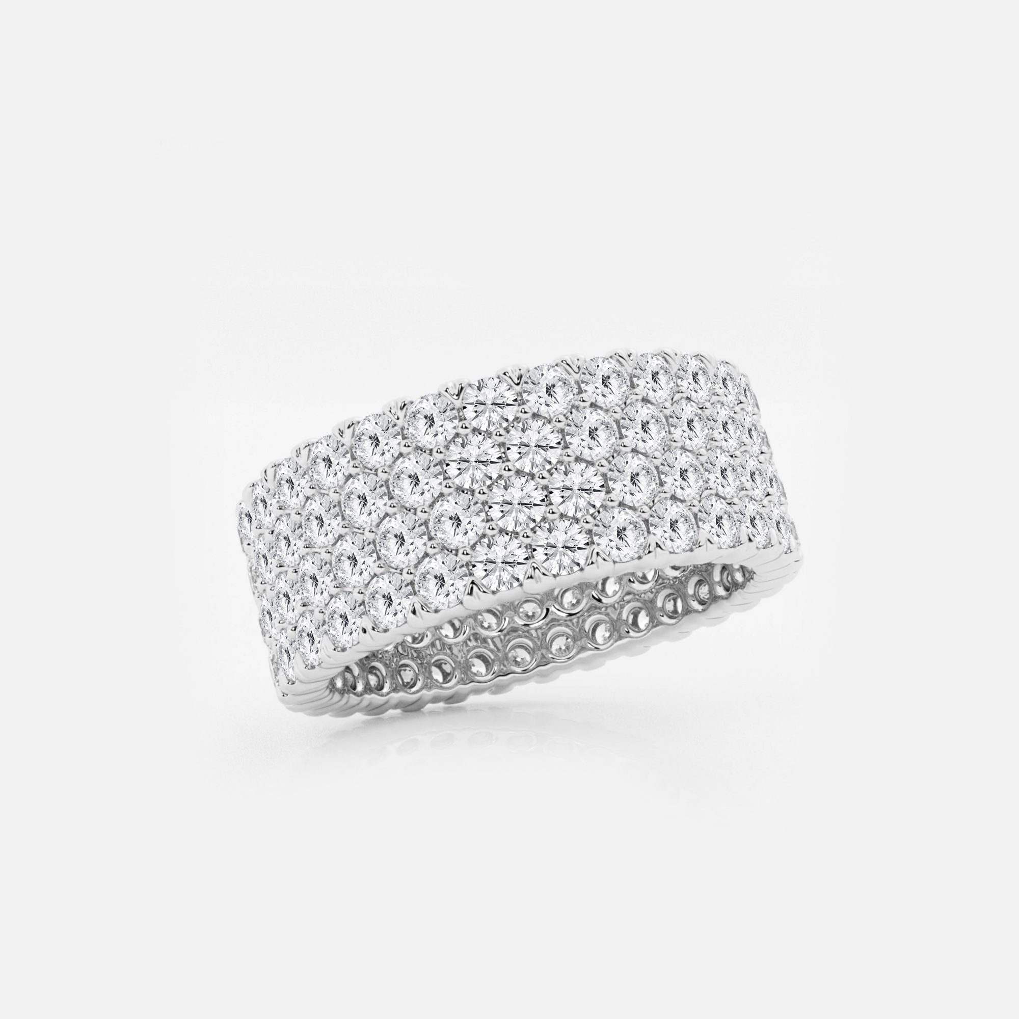 4 ctw Round Lab Grown Diamond Multi-Row Eternity Band - 7.8mm Width ...