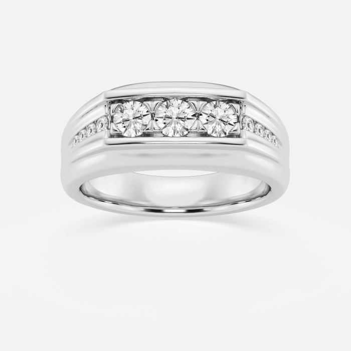 1 ctw Round Lab Grown Diamond Mens Channel Set Wedding Band ...