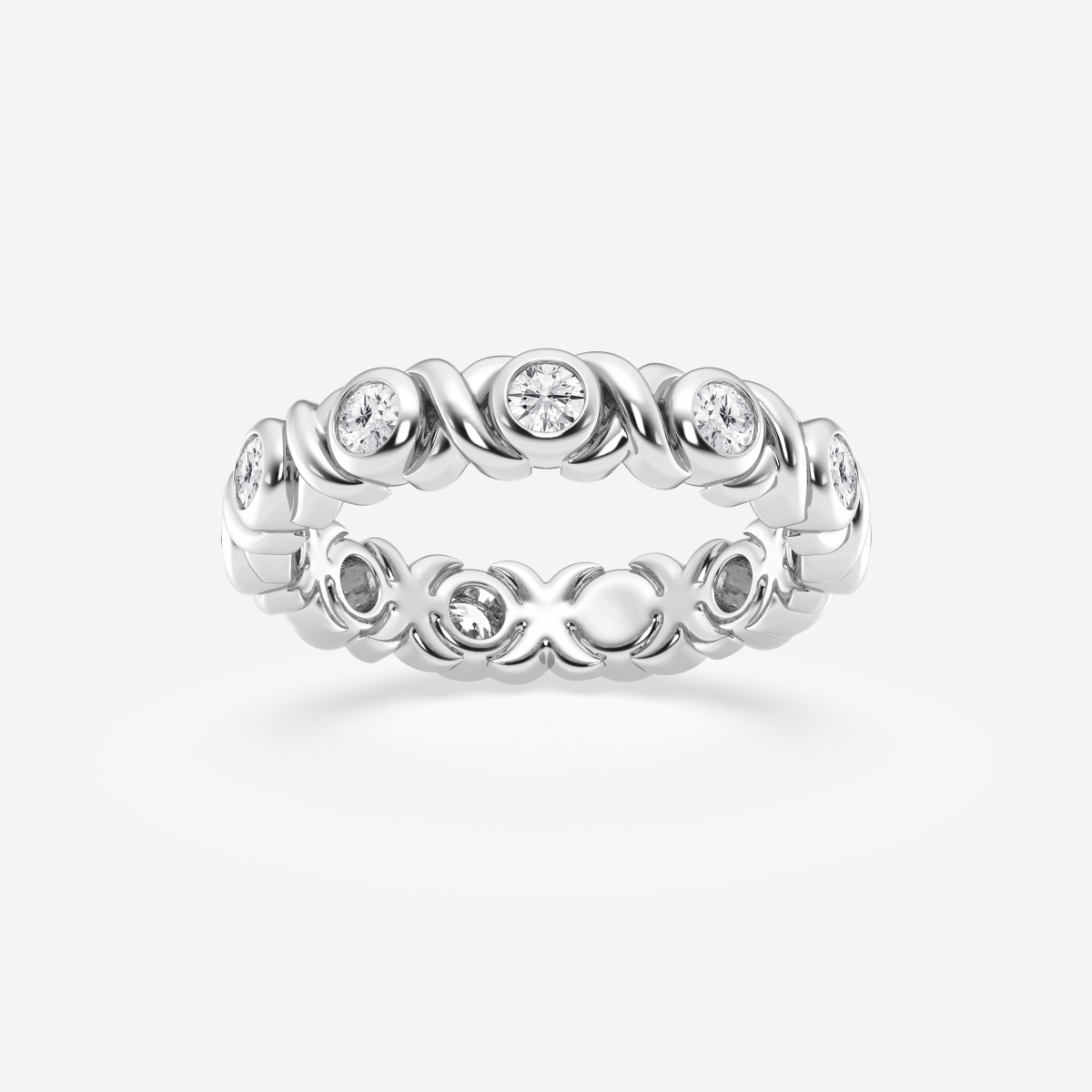 1 ctw Round Lab Grown Diamond XO Eternity Band - 3.8mm Width ...