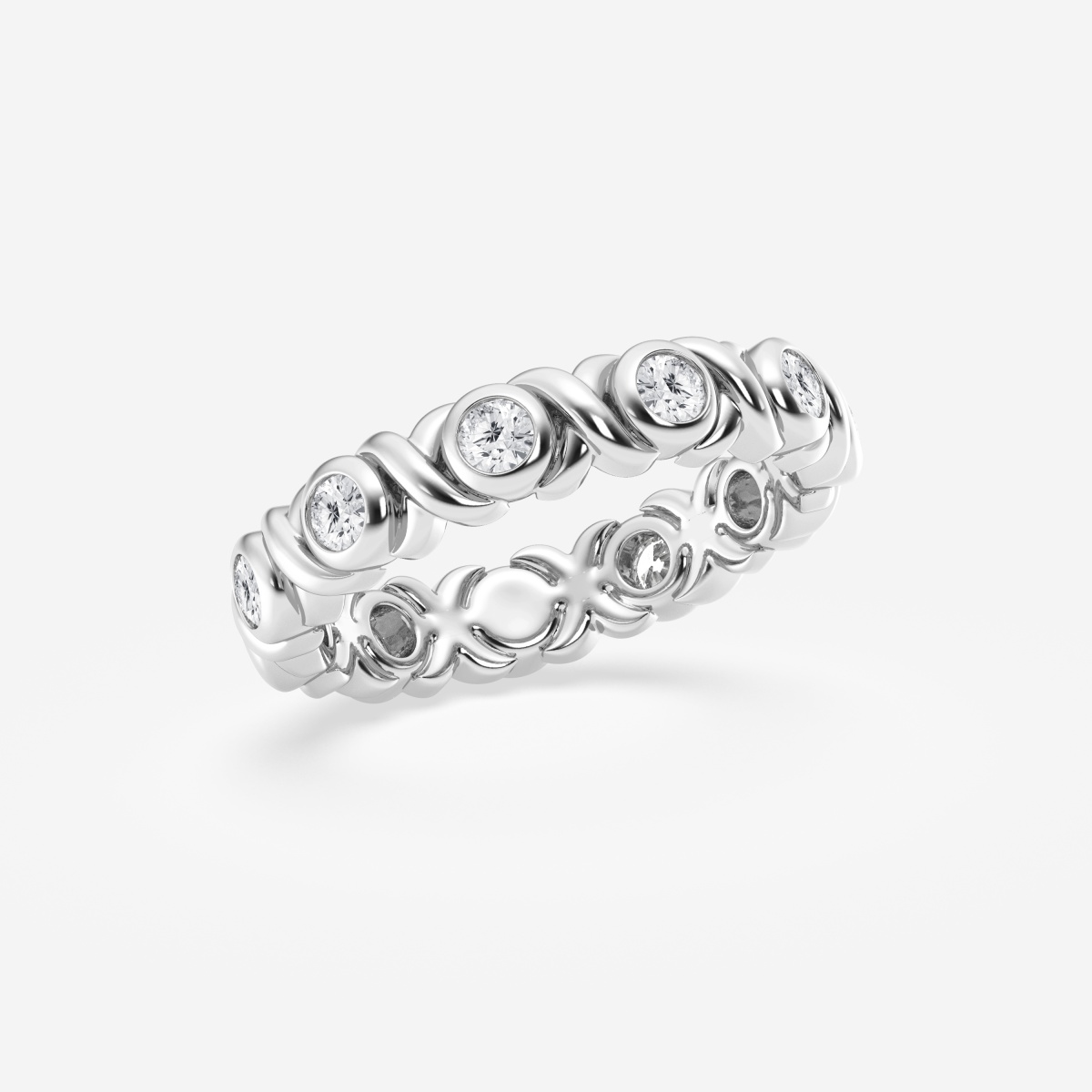 1 ctw Round Lab Grown Diamond XO Eternity Band - 3.8mm Width ...