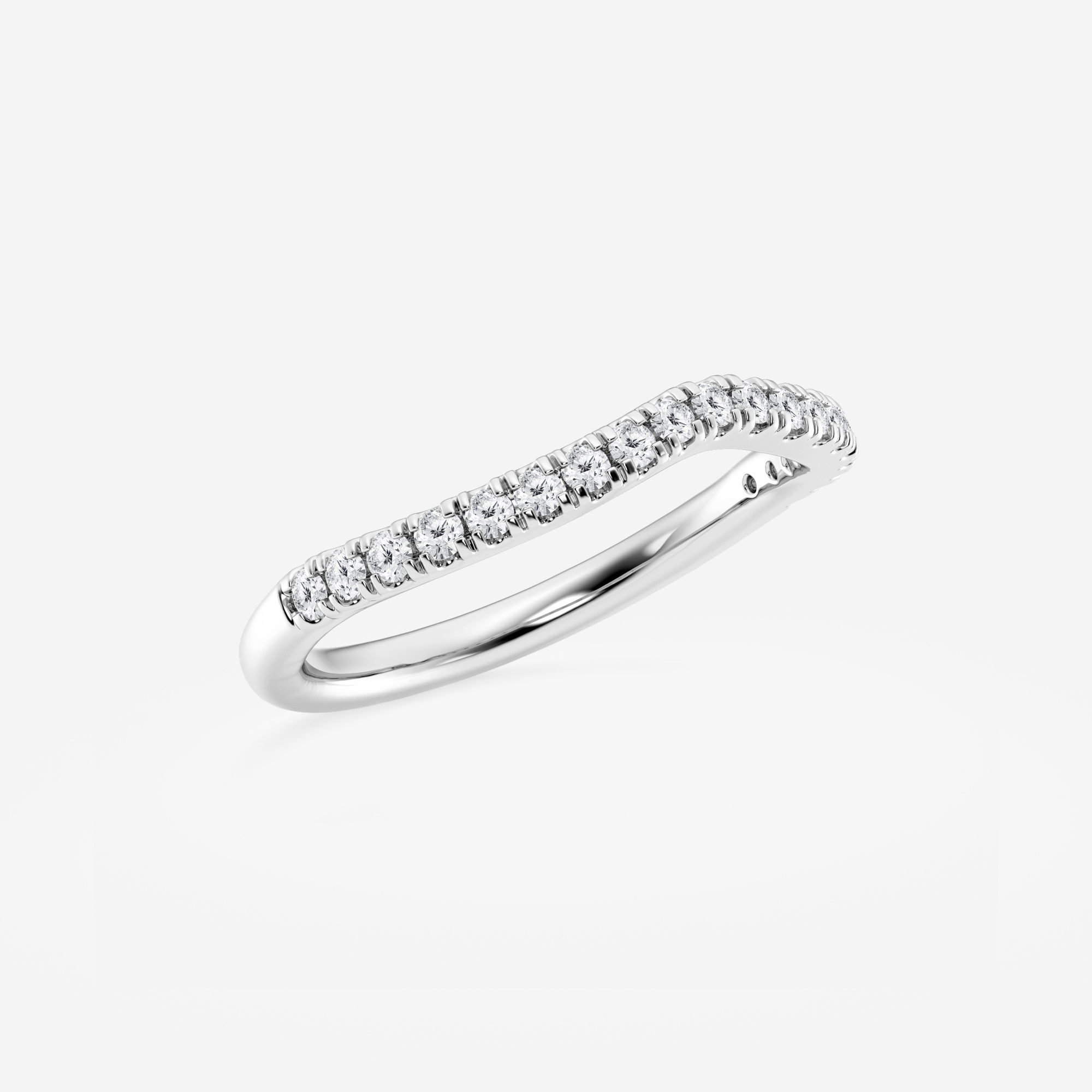 1/4 ctw Round Lab Grown Diamond Contour Wedding Band - Grownbrilliance