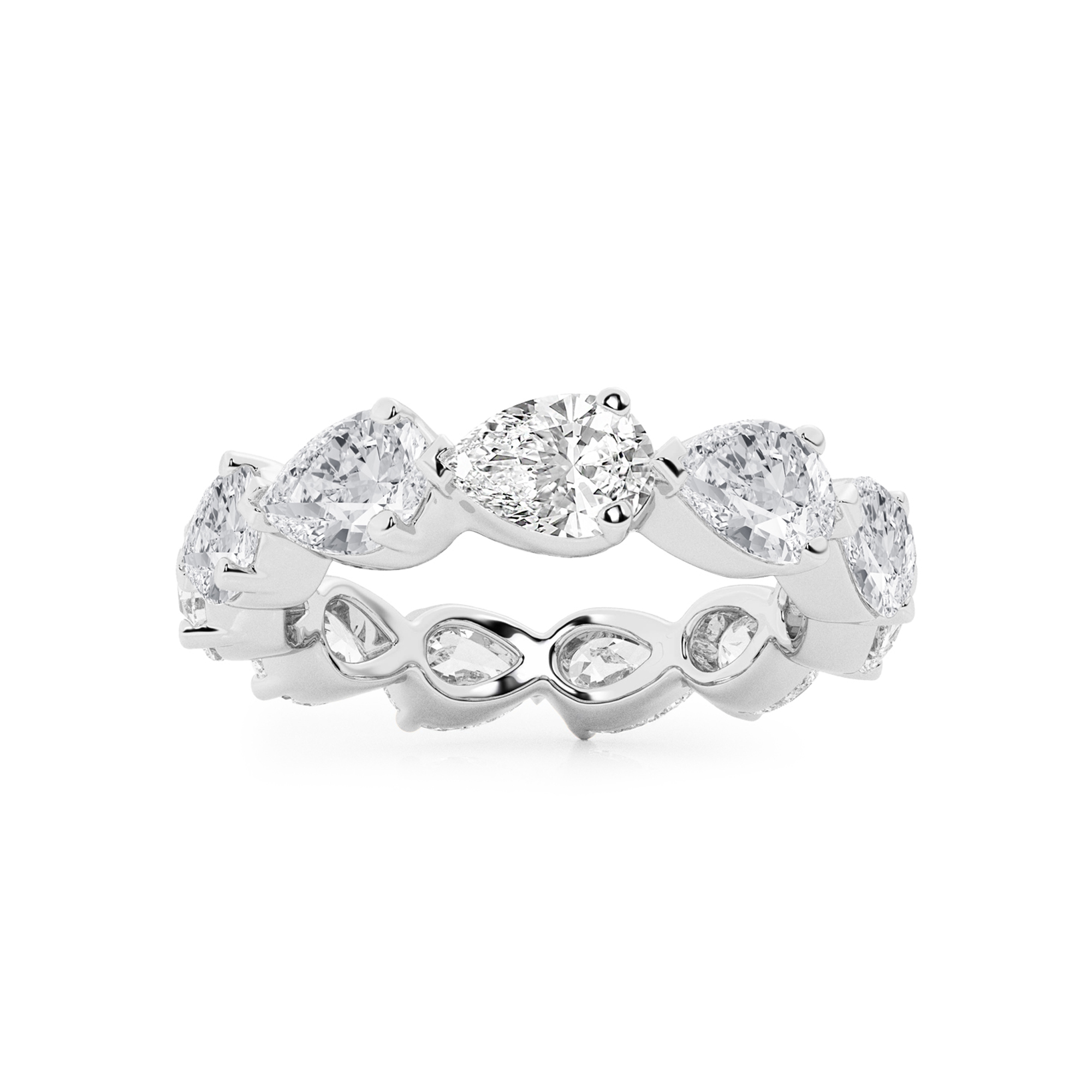 4 ctw Floating Pear Lab Grown Diamond Eternity Band - 3.84mm Width ...