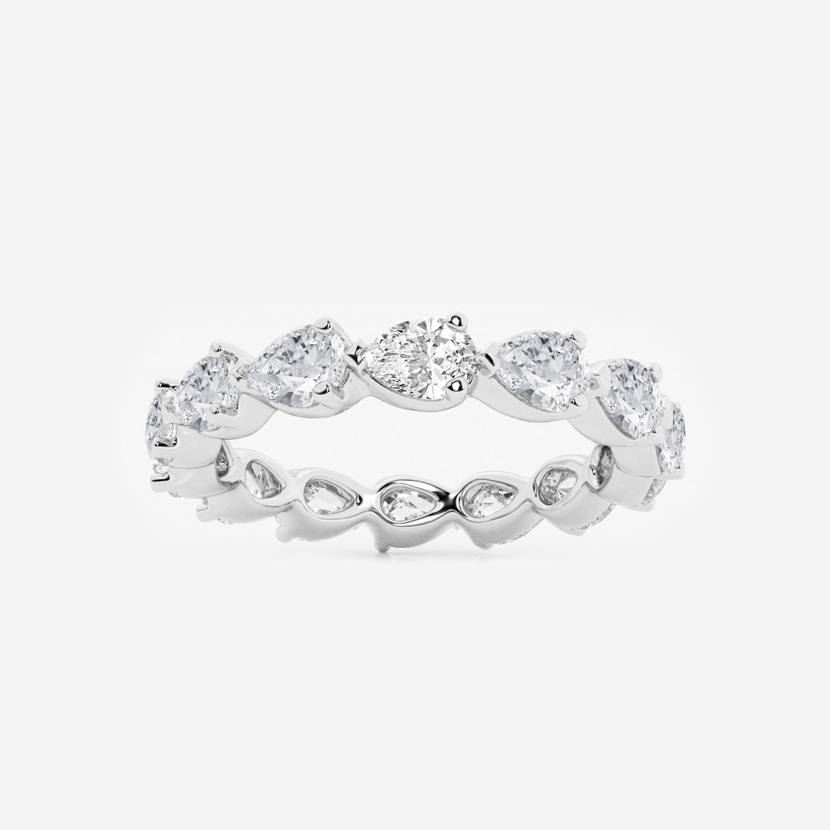 2 ctw Floating Pear Lab Grown Diamond Eternity Band - 2.8mm Width ...