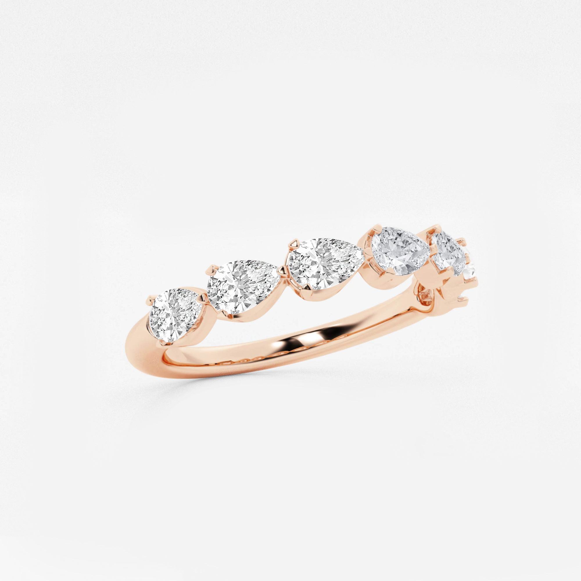 1 ctw Pear Lab Grown Diamond Floating Anniversary Band - Grownbrilliance