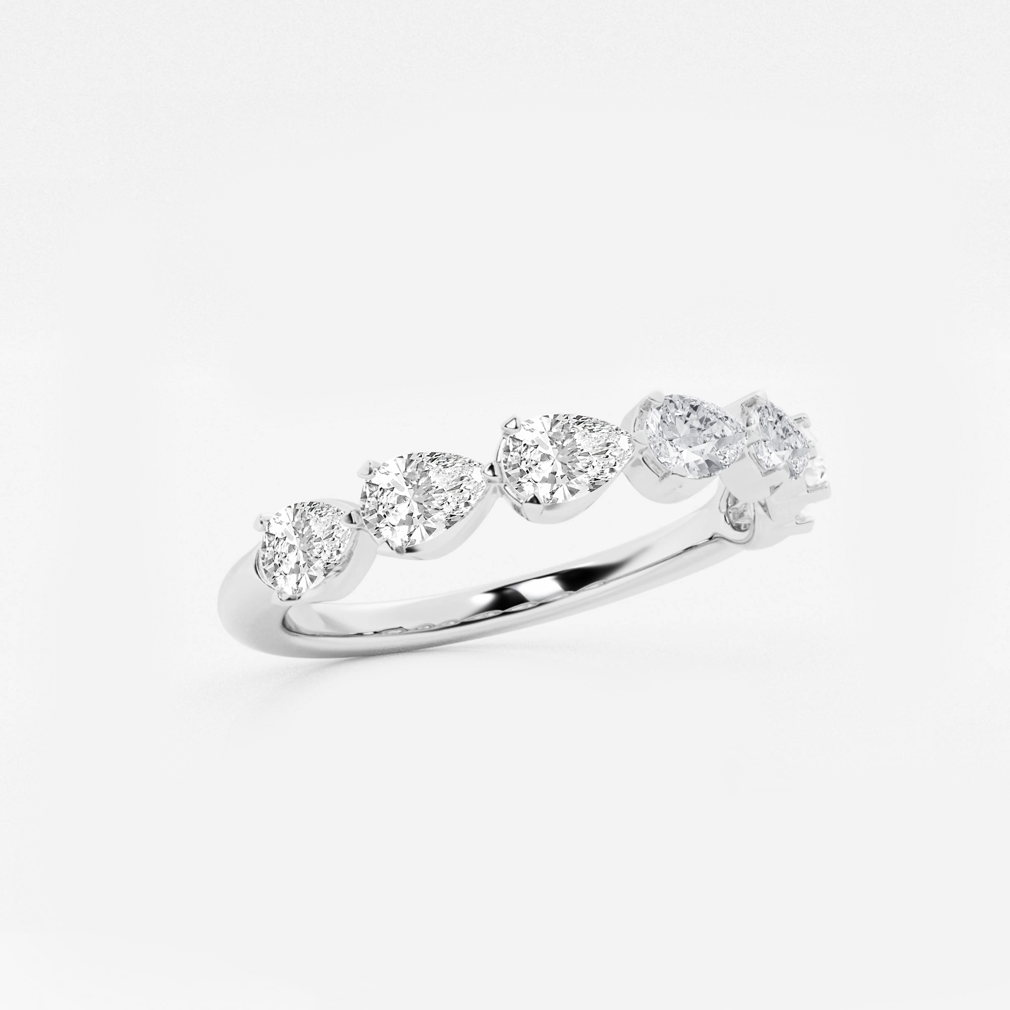 1 ctw Pear Lab Grown Diamond Floating Anniversary Band - Grownbrilliance