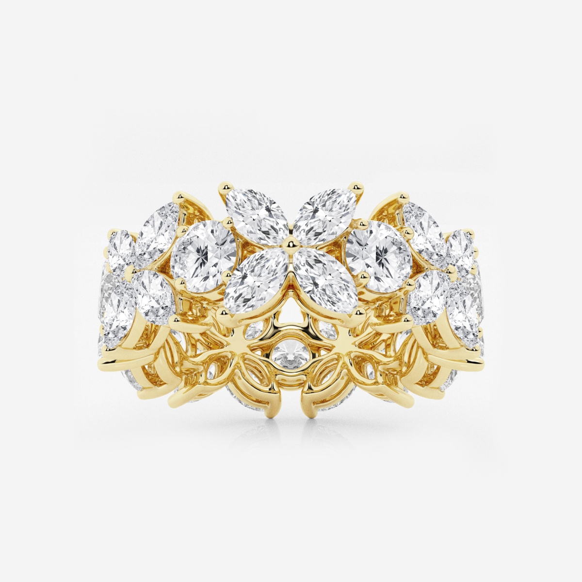 5 ctw Marquise and Round Lab Grown Diamond Flower Eternity Band - 8.3mm ...