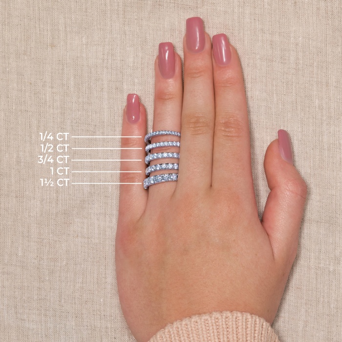 1/2 ctw Round Lab Grown Diamond French Pave Wedding Band 14K White Gold ...