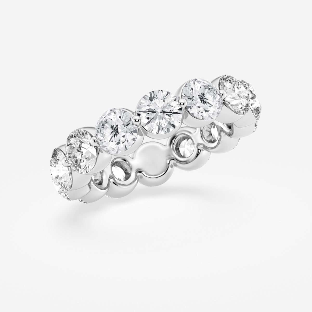 6 ctw Round Lab Grown Floating Diamond Eternity Band - 4.7mm Width ...