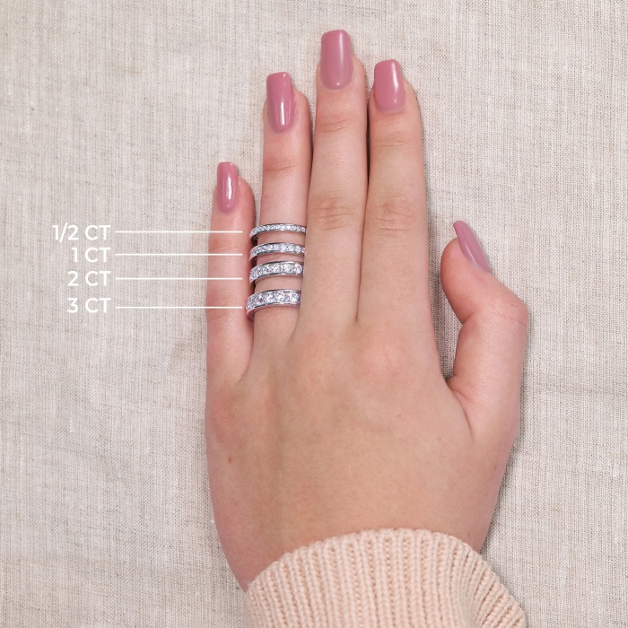 2 ctw Round Lab Grown Diamond Channel Set Eternity Band - 4.1mm Width ...