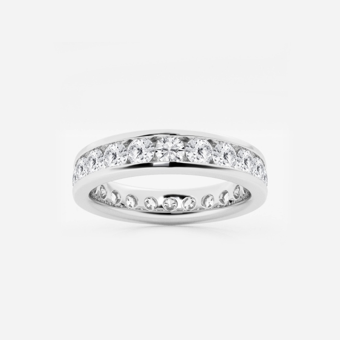2 ctw Round Lab Grown Diamond Channel Set Eternity Band - 4.1mm Width ...