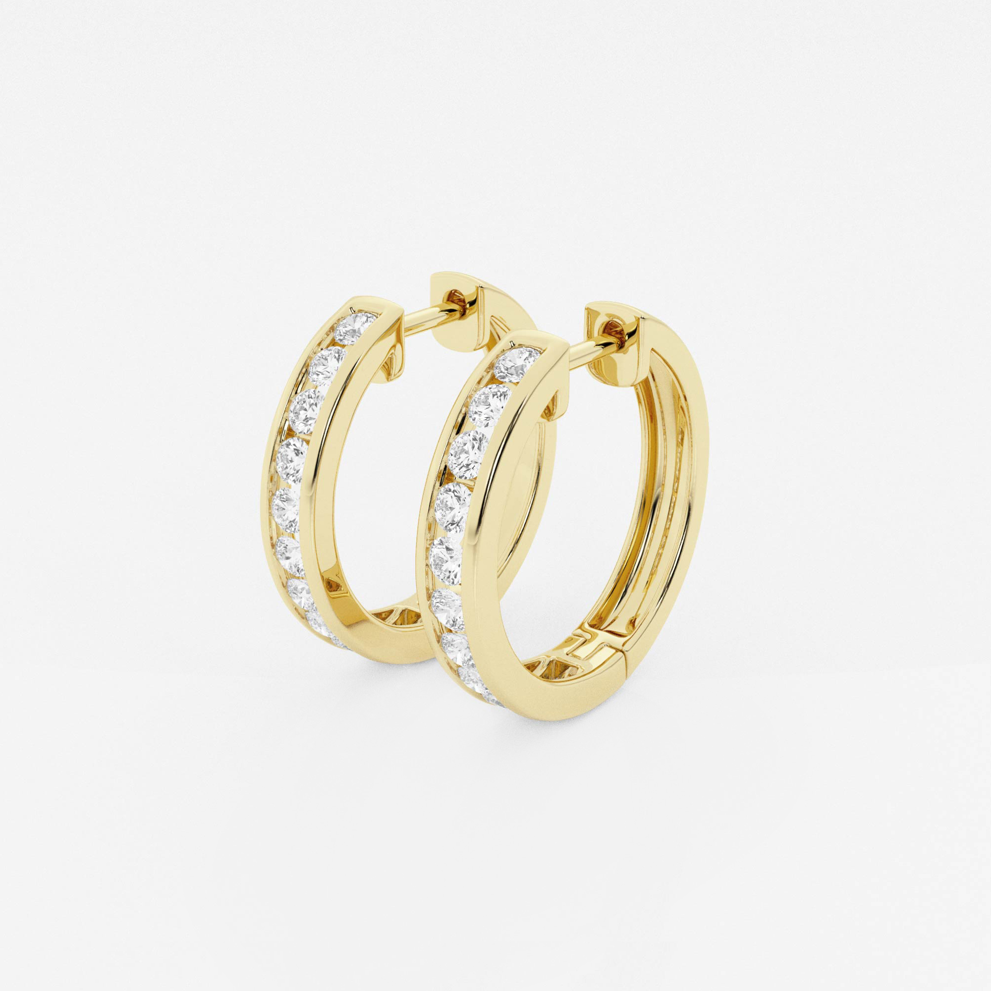 1 ctw Round Lab Grown Diamond Channel Set Hoop Earrings - Grownbrilliance