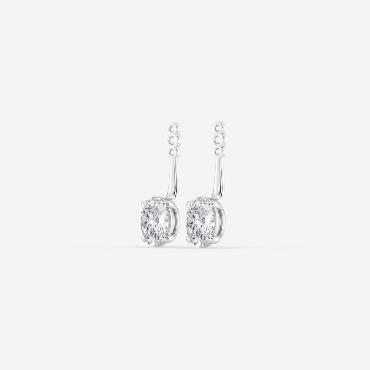 1 ctw Oval Lab Grown Diamond Drop Earring Jackets - Grownbrilliance