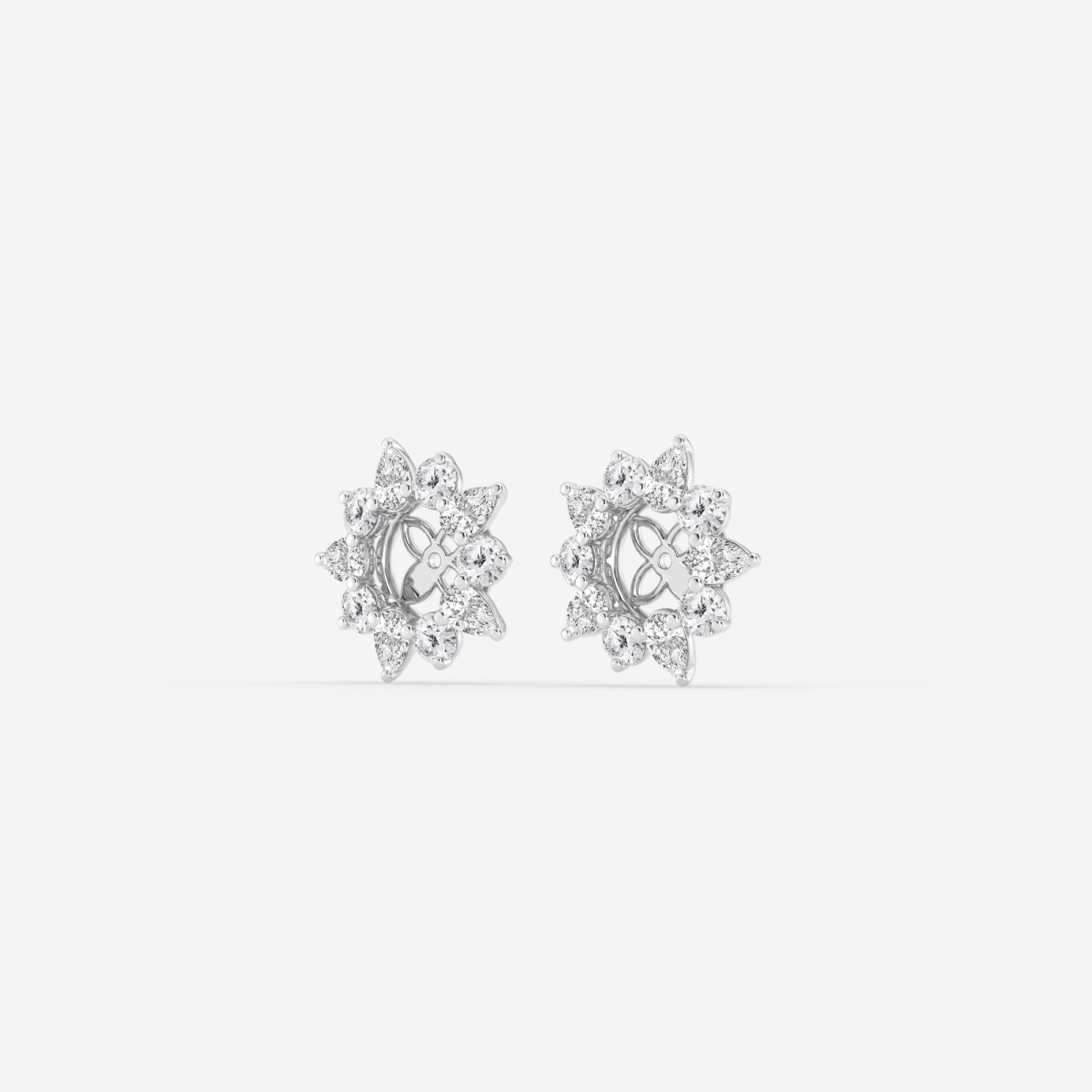3/4 ctw Round and Pear Lab Grown Diamond Alternating Halo Earring ... 3/4 ctw Round and Pear Lab Grown Diamond Alternating Halo Earring ...