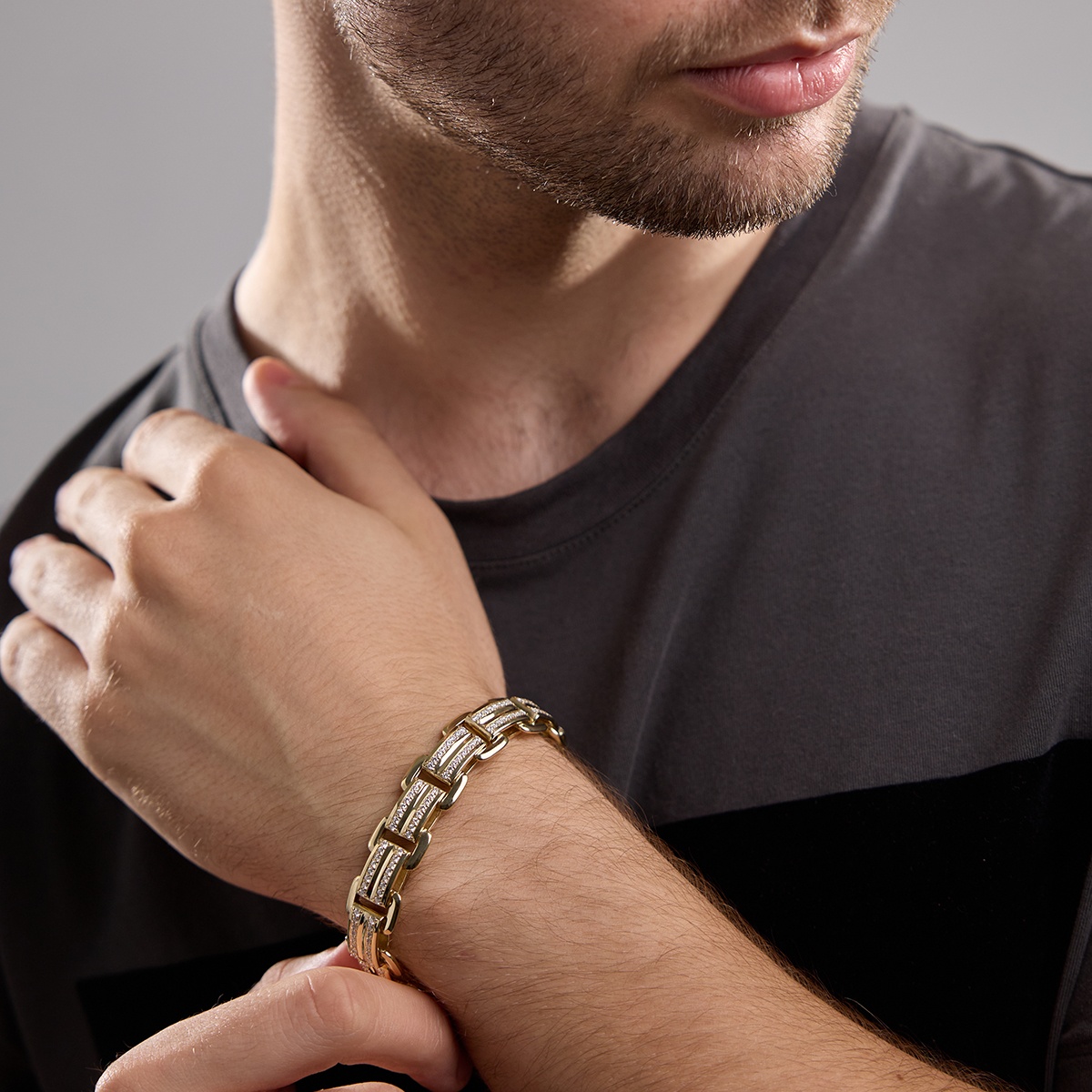 4 ctw Round Lab Grown Diamond Panther Link Bracelet - 8.5 Inches ...