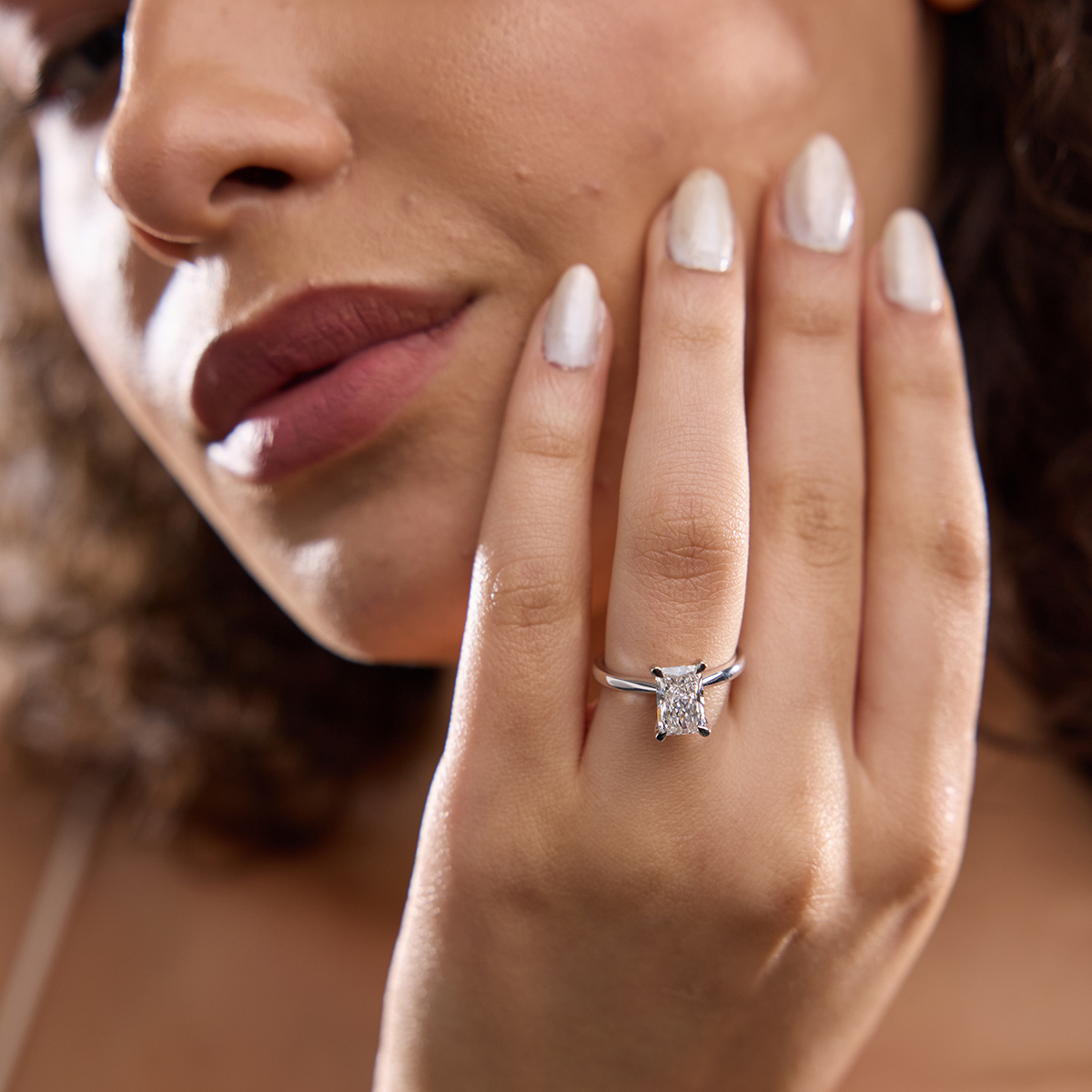 2 ctw Radiant Lab Grown Diamond Petite Solitaire Engagement Ring ...