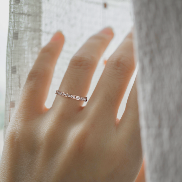 1/2 ctw Round Lab Grown Diamond Channel Set Eternity Band - Grownbrilliance