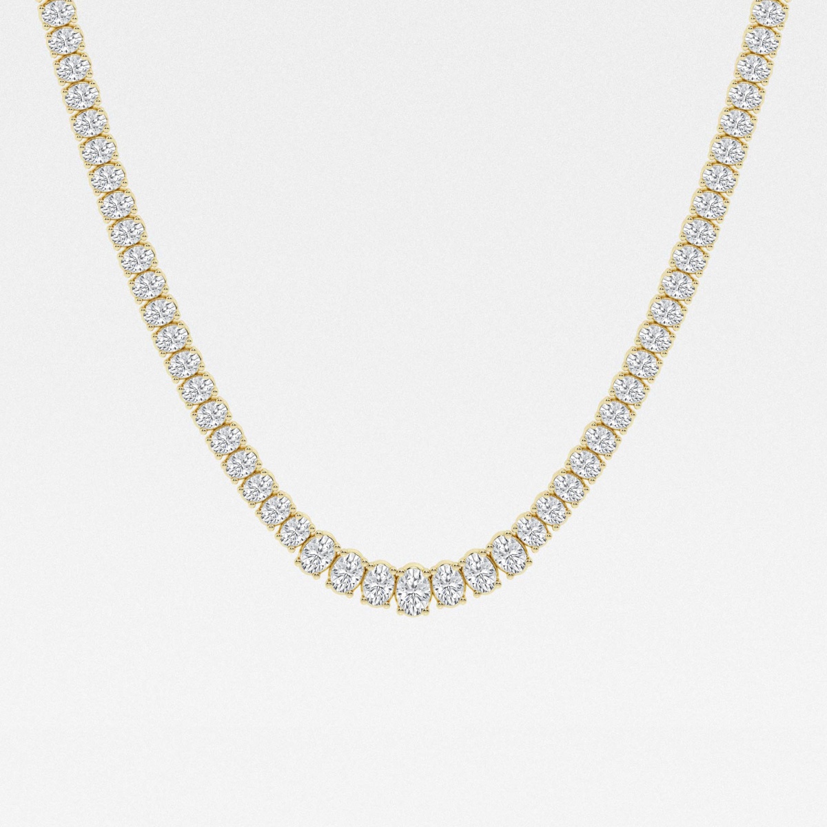 22 ctw Oval Lab Grown Diamond Graduated Tennis Necklace - Grownbrilliance