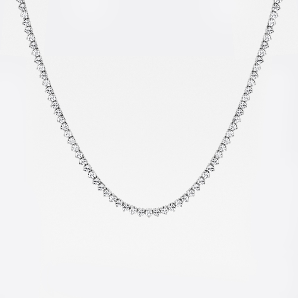 näas 7 ctw Round Lab Grown Diamond Three-Prong Tennis Necklace ...