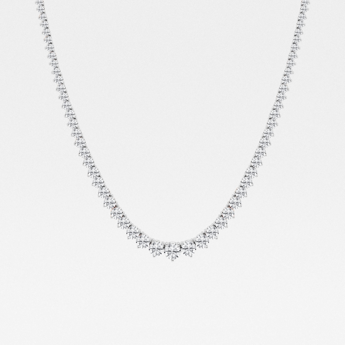 12 ctw Round Lab Grown Diamond Graduated Riviera Fashion Necklace - Grownbrilliance