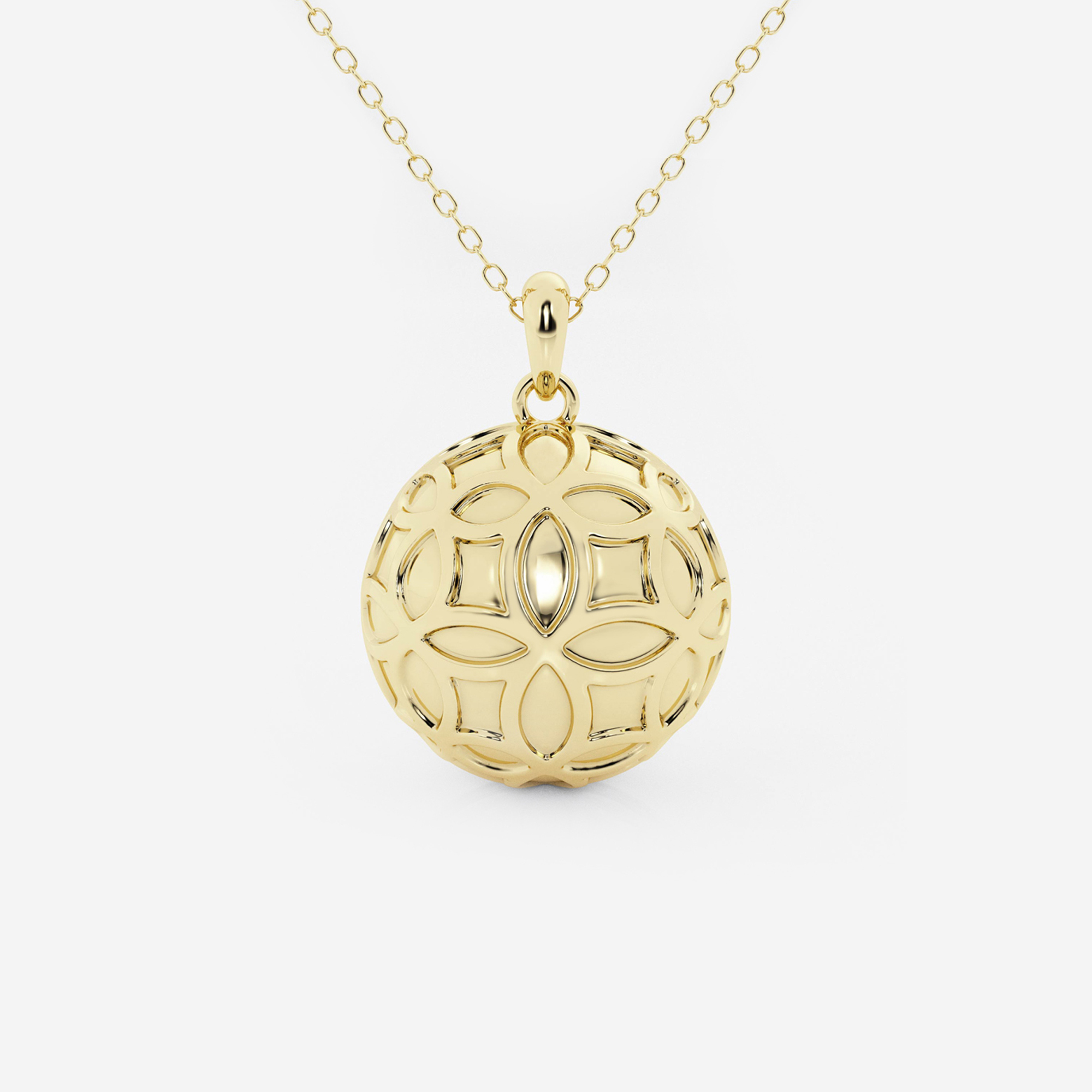 Harmony Bell Pendant with Flower Pattern - Grownbrilliance