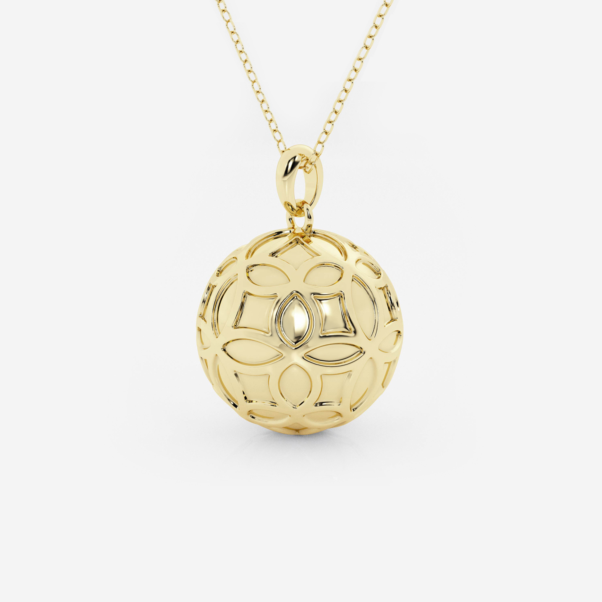 Harmony Bell Pendant with Flower Pattern - Grownbrilliance