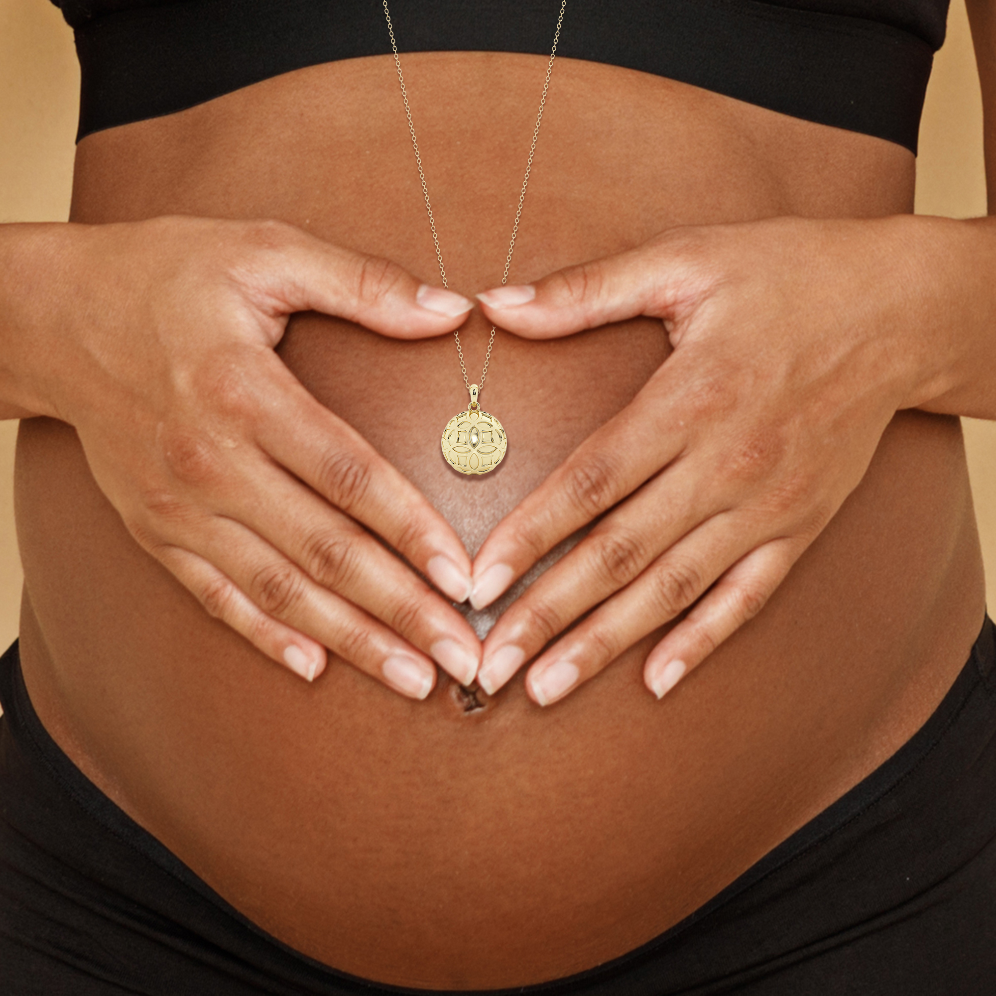 Harmony Bell Pendant with Flower Pattern - Grownbrilliance