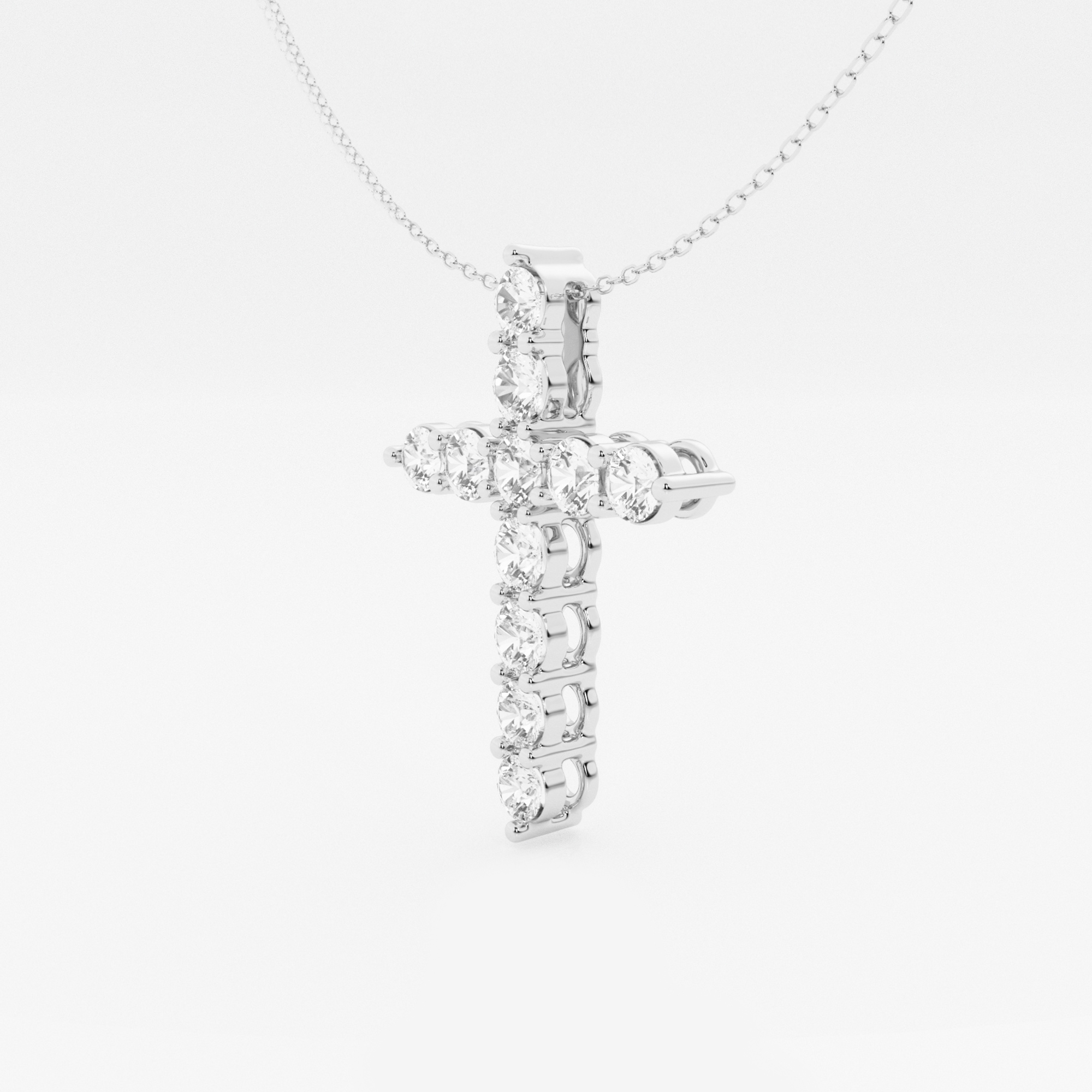 3 ctw Round Lab Grown Diamond Cross Pendant with Adjustable Chain ...