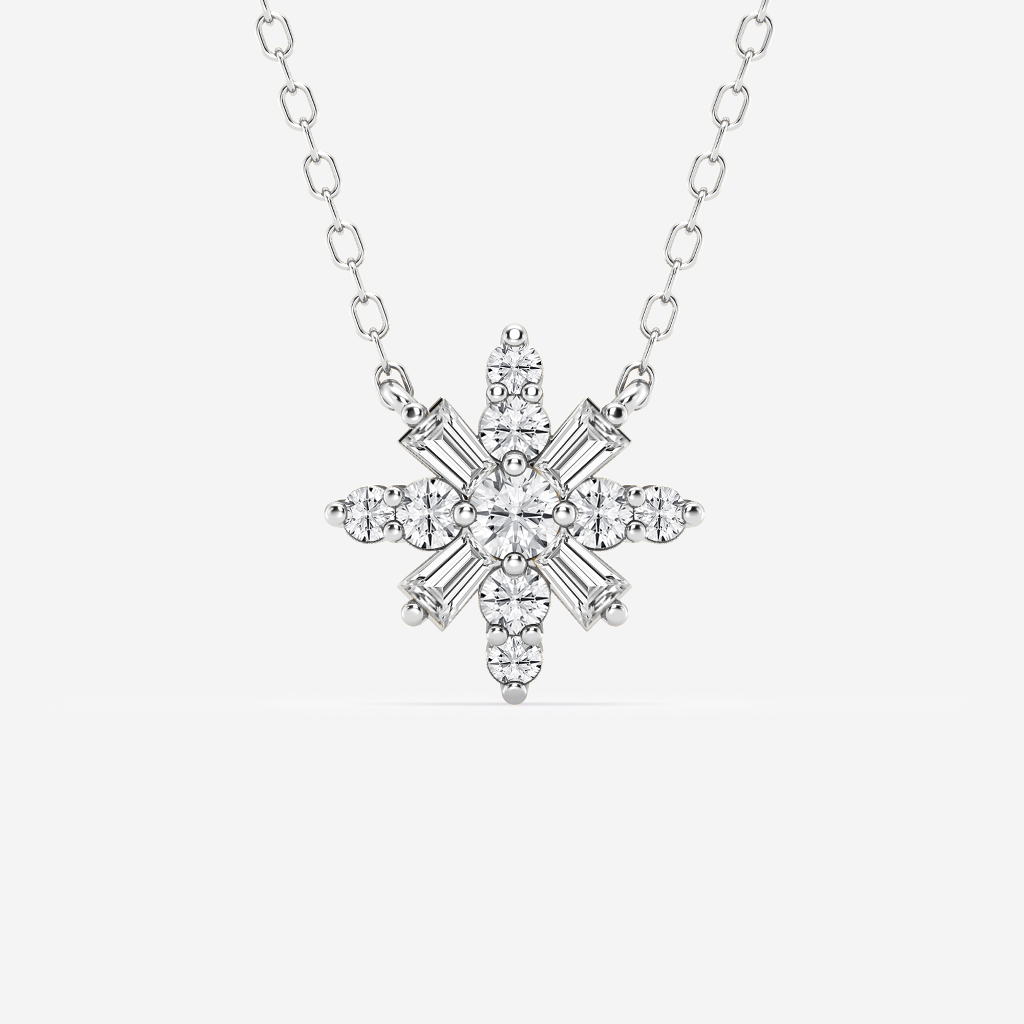 1/3 ctw Round Lab Grown Diamond Snow Flake Fashion Pendant with ...