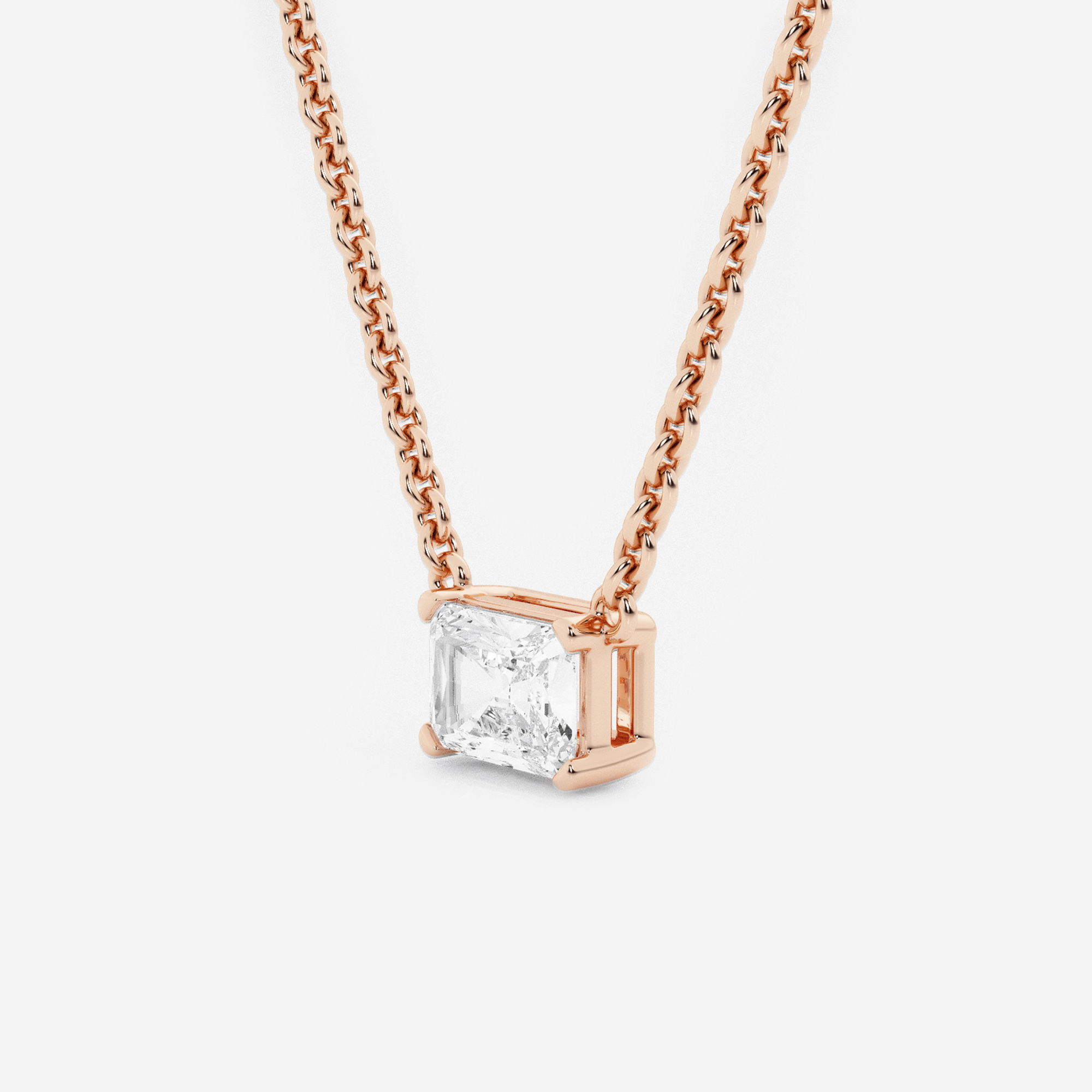 näas Ethereal 1/2 ctw Radiant Lab Grown Diamond Solitaire Pendant with ...