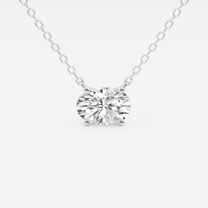 1 ctw Oval Lab Grown Diamond Solitaire Pendant - Grownbrilliance