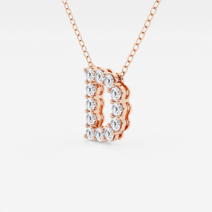 2/5 ctw Round Lab Grown Diamond Initial D Personalized Pendant ...