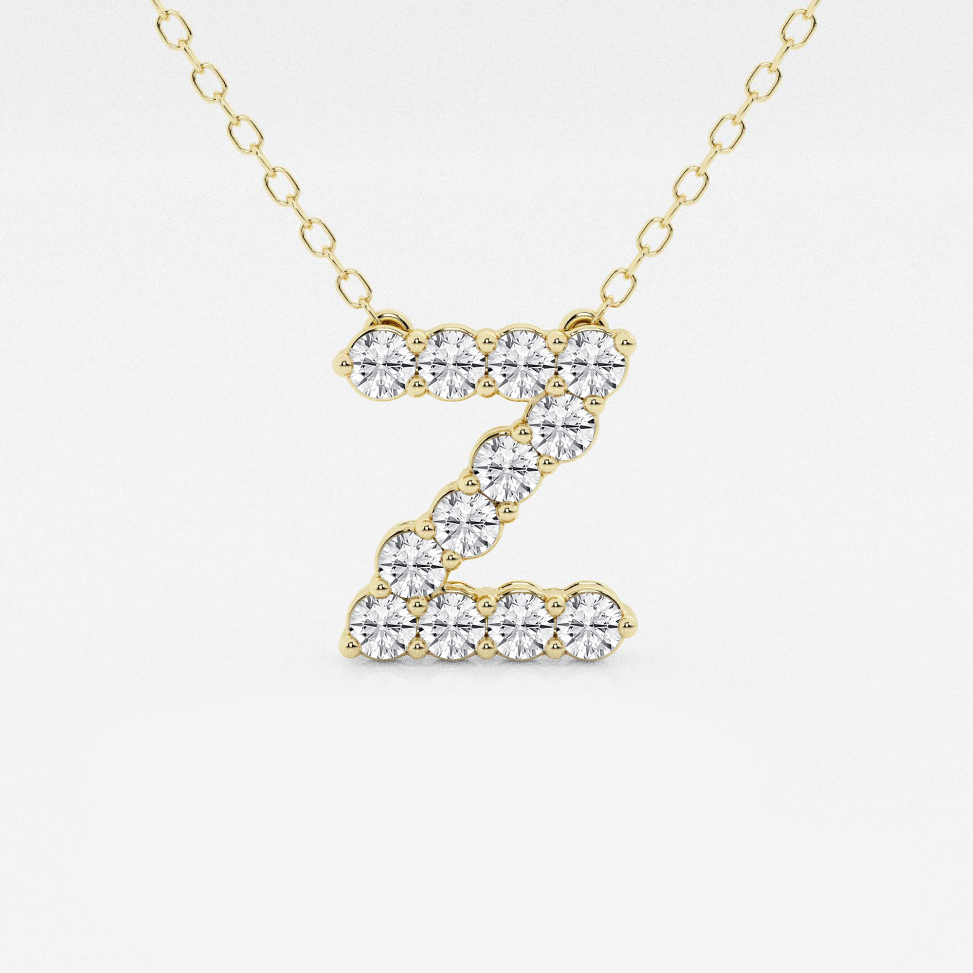 2/5 ctw Round Lab Grown Diamond Initial Z Personalized Pendant ...