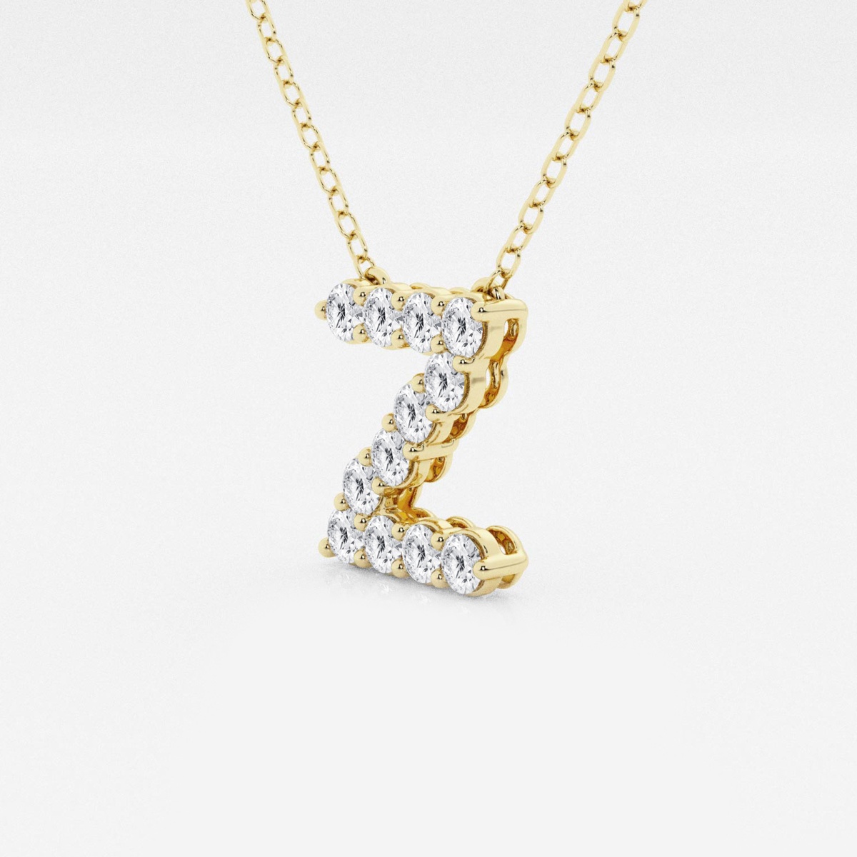 2/5 ctw Round Lab Grown Diamond Initial Z Personalized Pendant ...