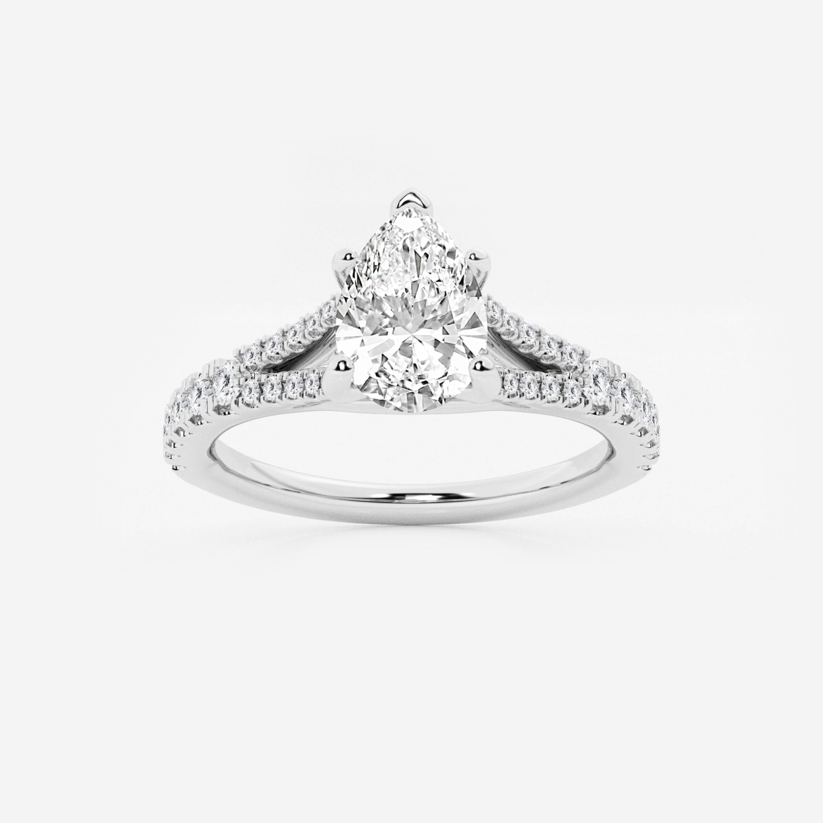 1 ctw Pear Lab Grown Diamond Split Shank Engagement Ring - Grownbrilliance