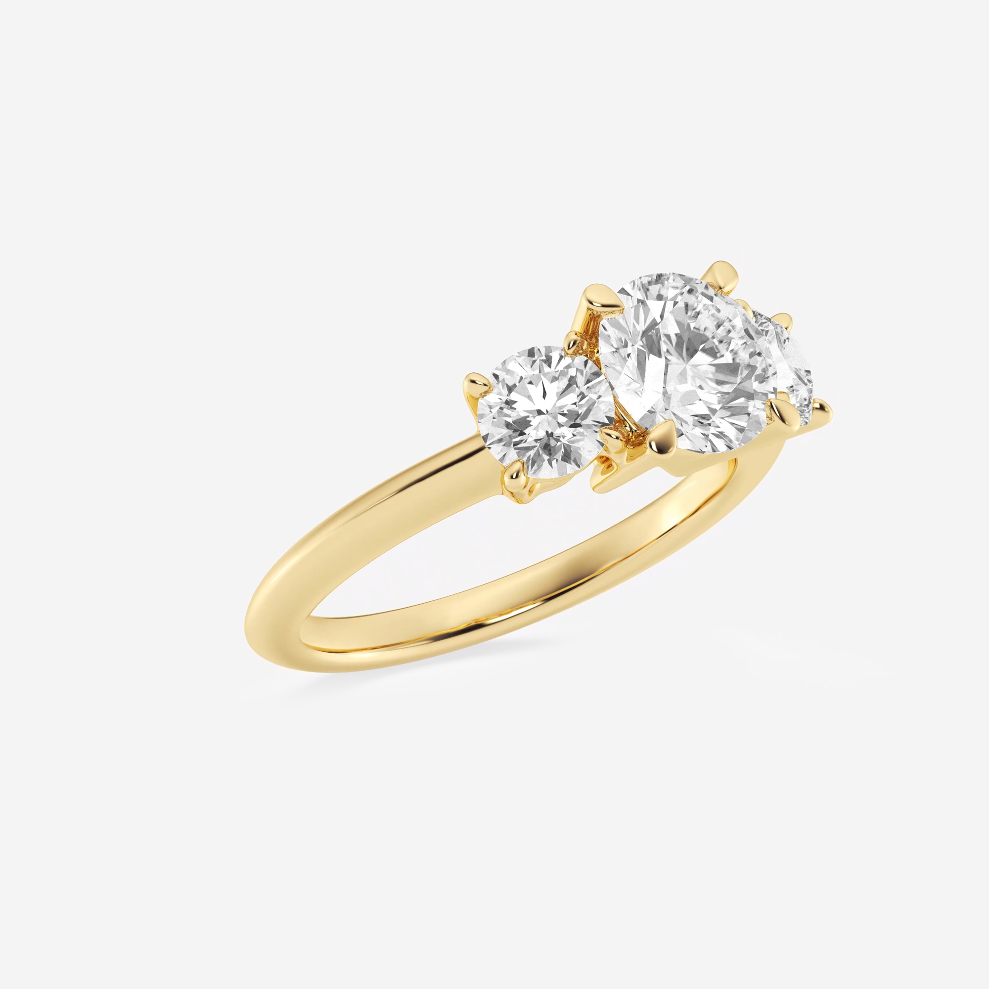 2 ctw Round Lab Grown Diamond Three-Stone Ring - Grownbrilliance