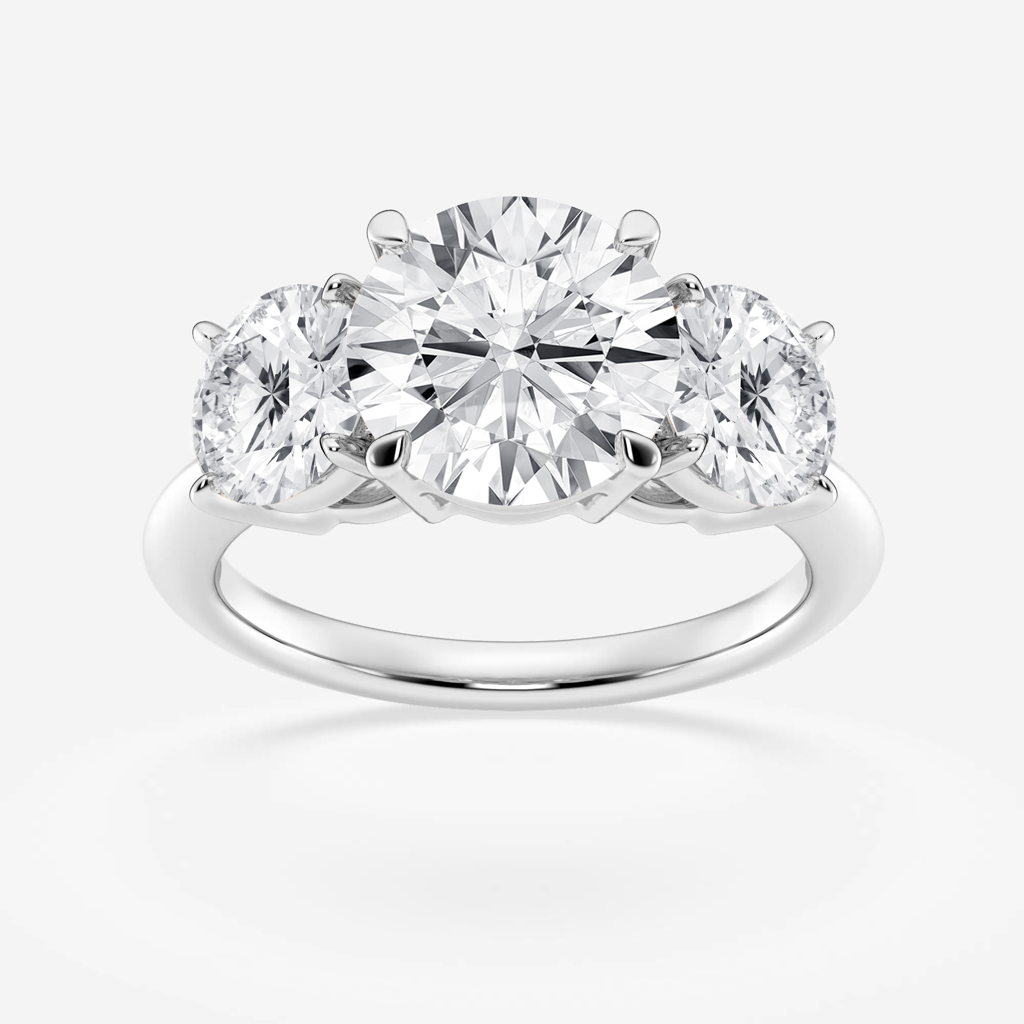 5 ctw Round Lab Grown Diamond Three-Stone Ring - Grownbrilliance