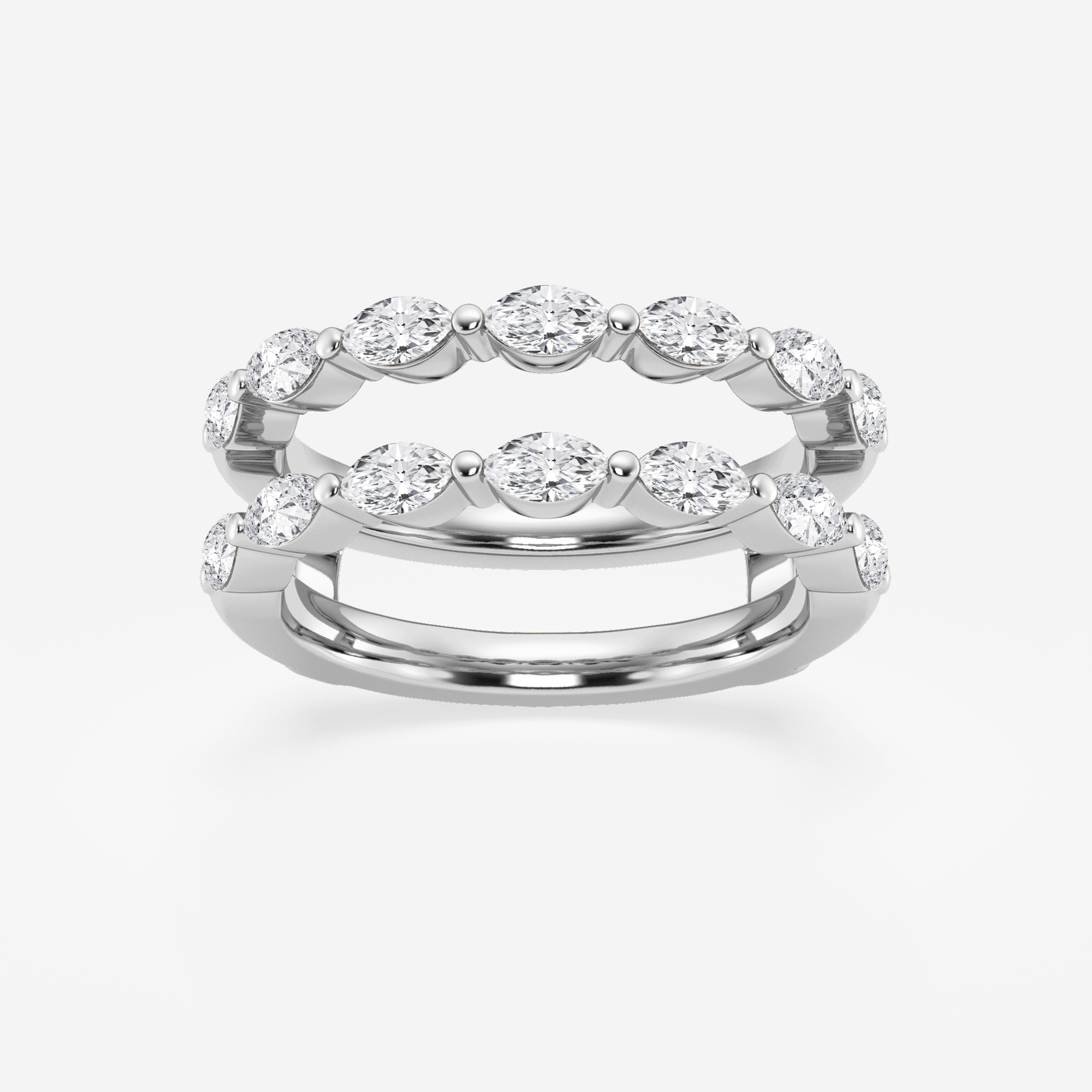 1 1/4 ctw Marquise Lab Grown Diamond Double Row Ring Enhancer ...