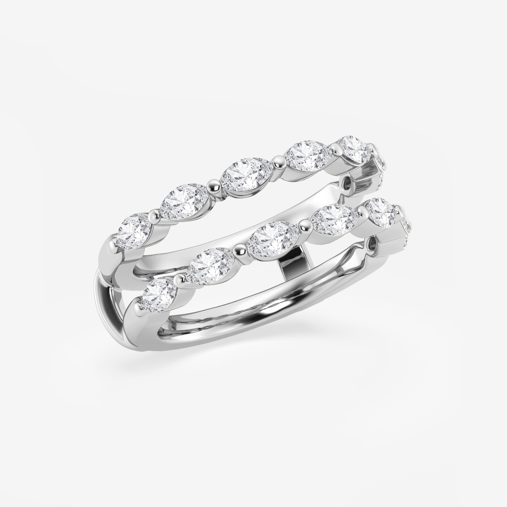 1 1/4 ctw Marquise Lab Grown Diamond Double Row Ring Enhancer - Grownbrilliance