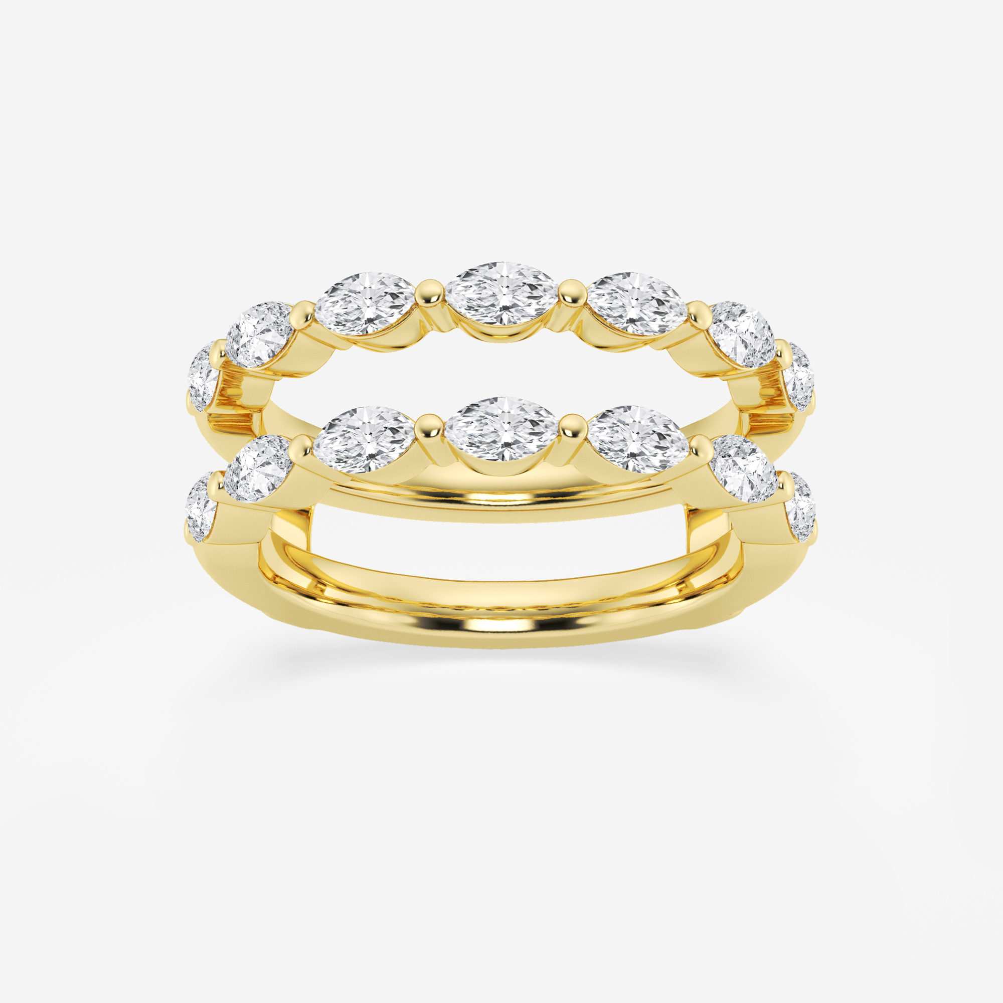 1 1/4 ctw Marquise Lab Grown Diamond Double Row Ring Enhancer ...