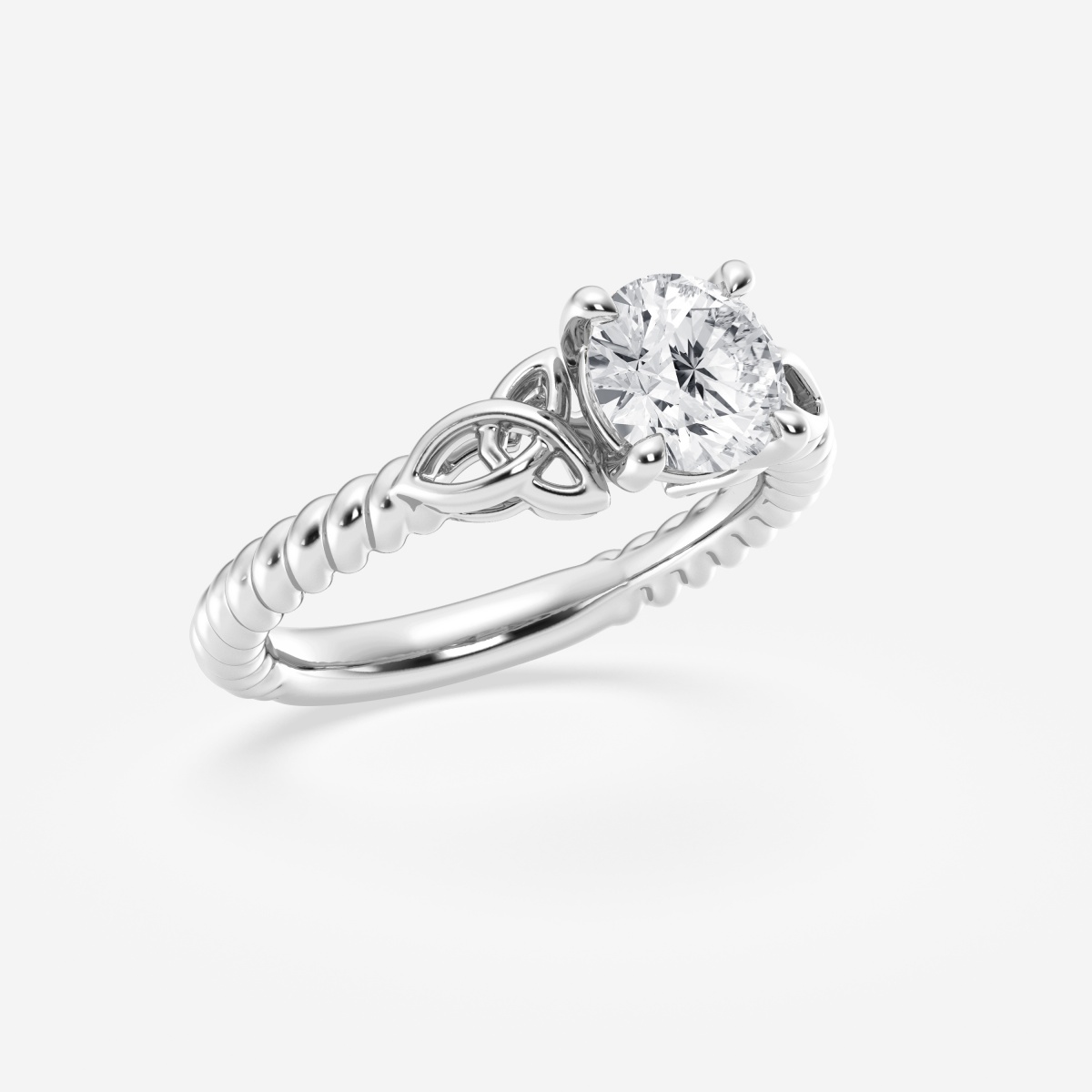 1 1/2 ctw Round Lab Grown Diamond Celtic Twist Solitaire Engagement ...
