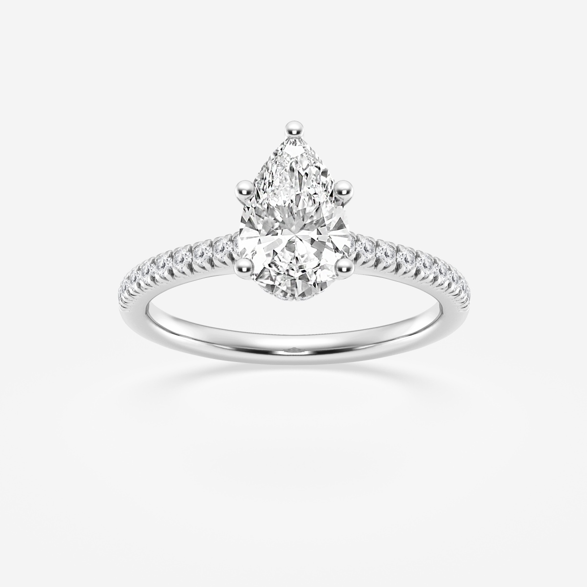 1 1 3 Ctw Pear Lab Grown Diamond Hidden Halo Engagement Ring