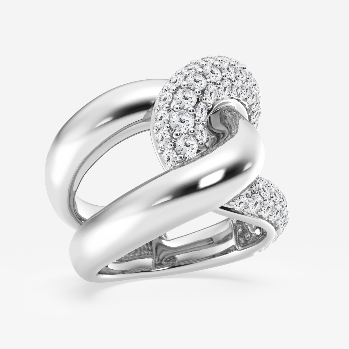 2 ctw Round Lab Grown Diamond Twist Fashion Band - Grownbrilliance