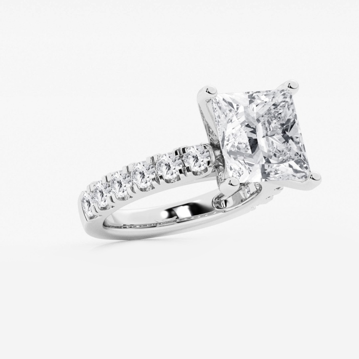 7 ctw Princess Lab Grown Diamond Engagement Ring with Split Prong Side ...