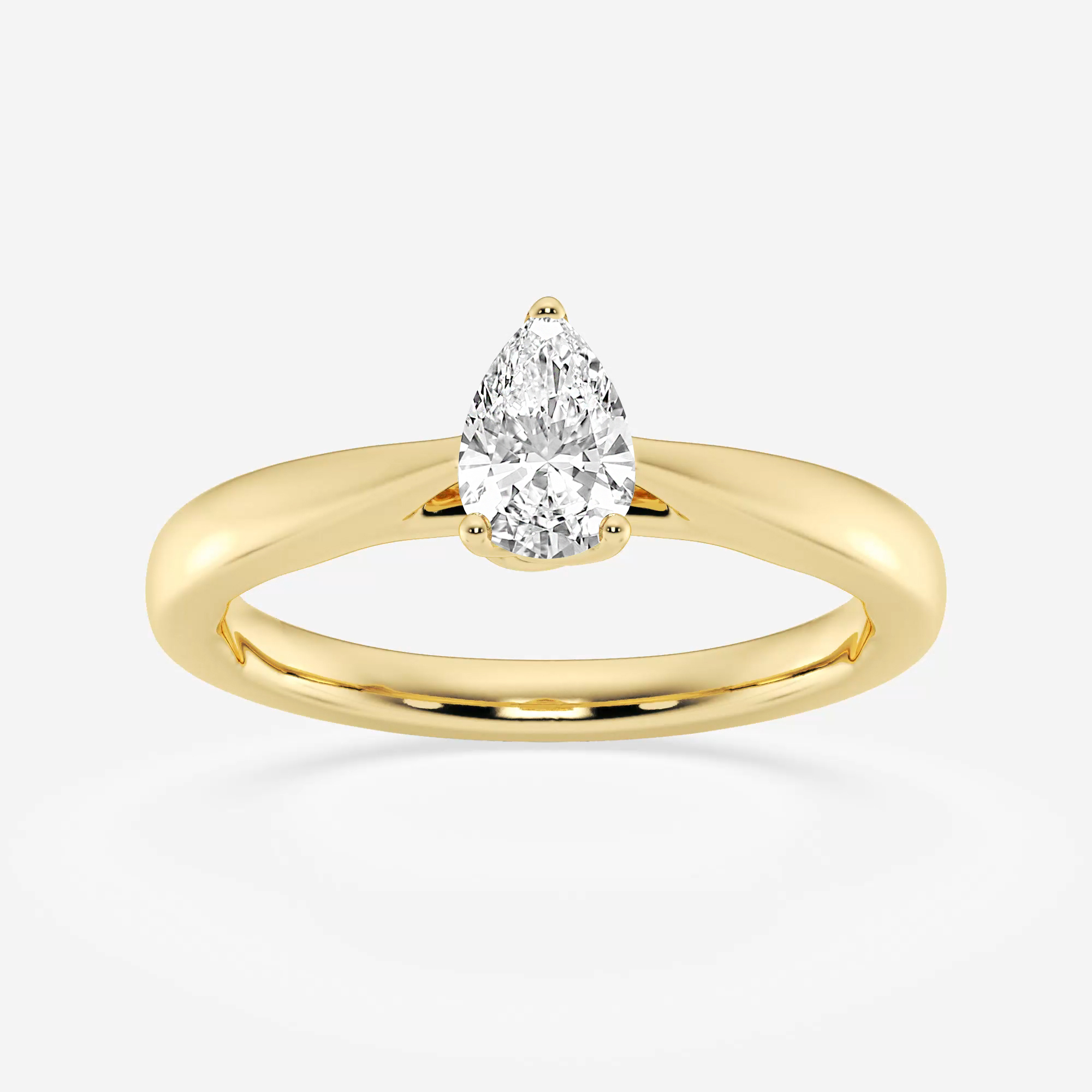 1/2 ctw Pear Lab Grown Diamond Floral Solitaire Engagement Ring ...