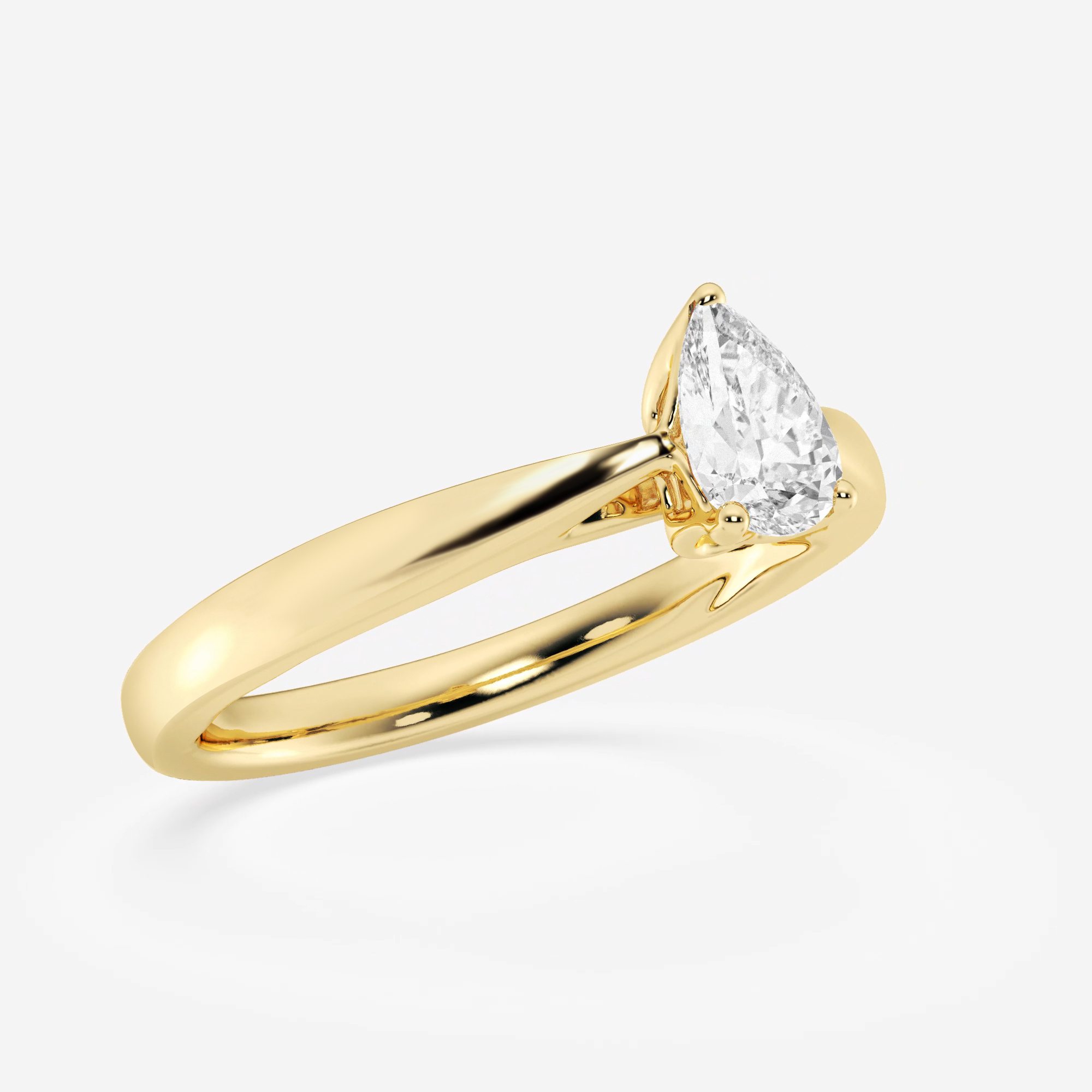 1/2 ctw Pear Lab Grown Diamond Floral Solitaire Engagement Ring ...