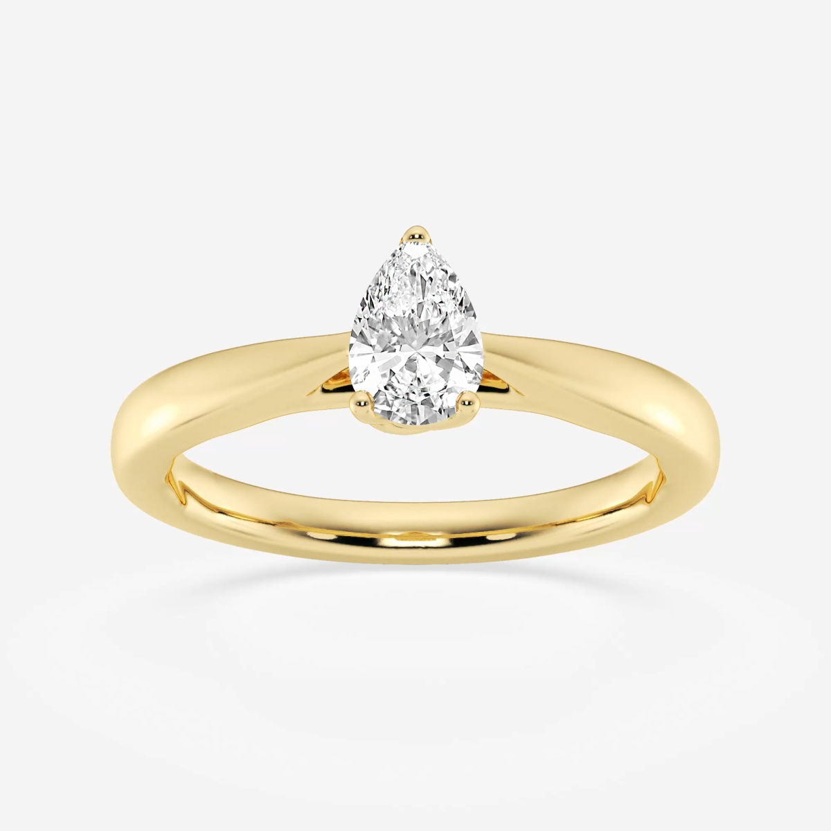 1/2 ctw Pear Lab Grown Diamond Floral Solitaire Engagement Ring ...