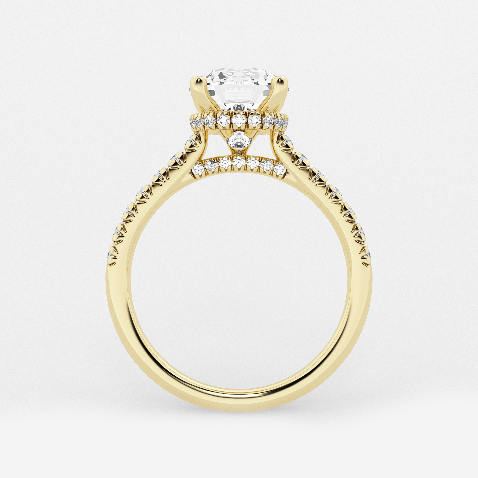 2 1/2 ctw Round Lab Grown Diamond Hidden Halo Engagement Ring ...